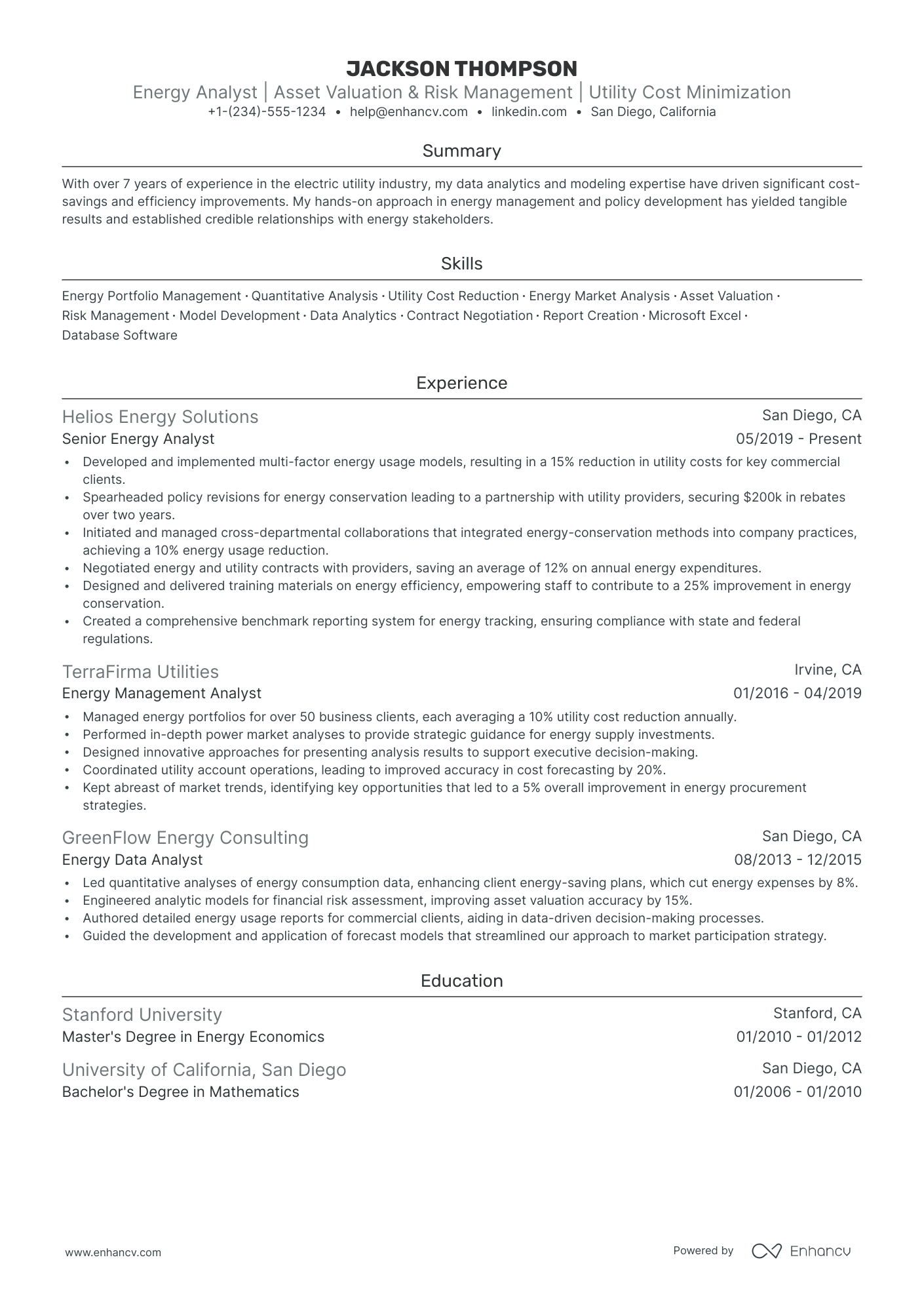 5 Energy Manager Resume Examples & Guide for 2024