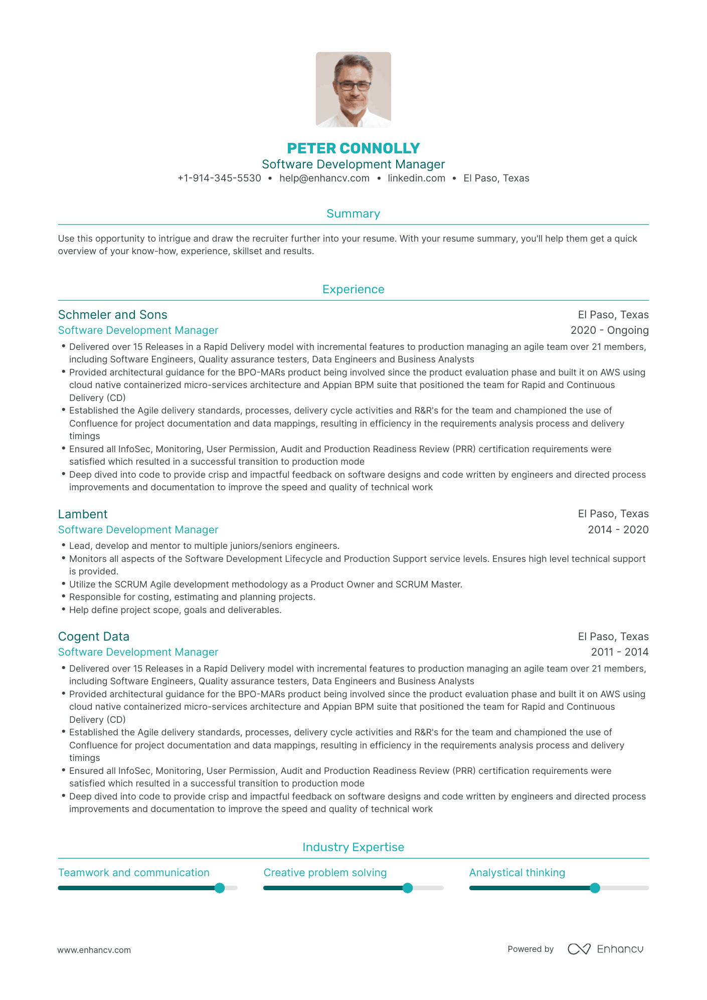 Software Development Manager Resume Examples & Guide for 2023 (Layout ...