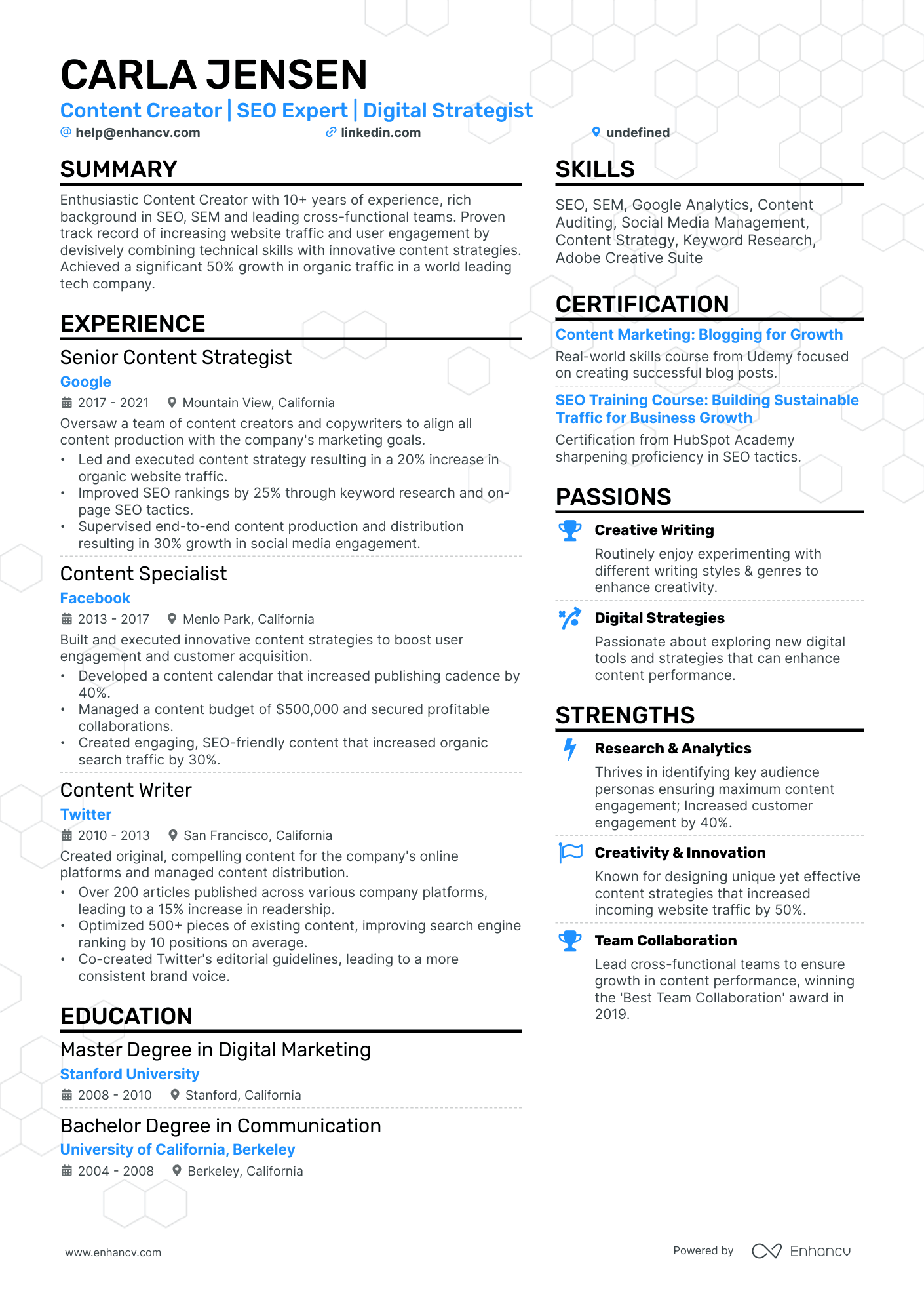 10 Content Creator Resume Examples - March 2026