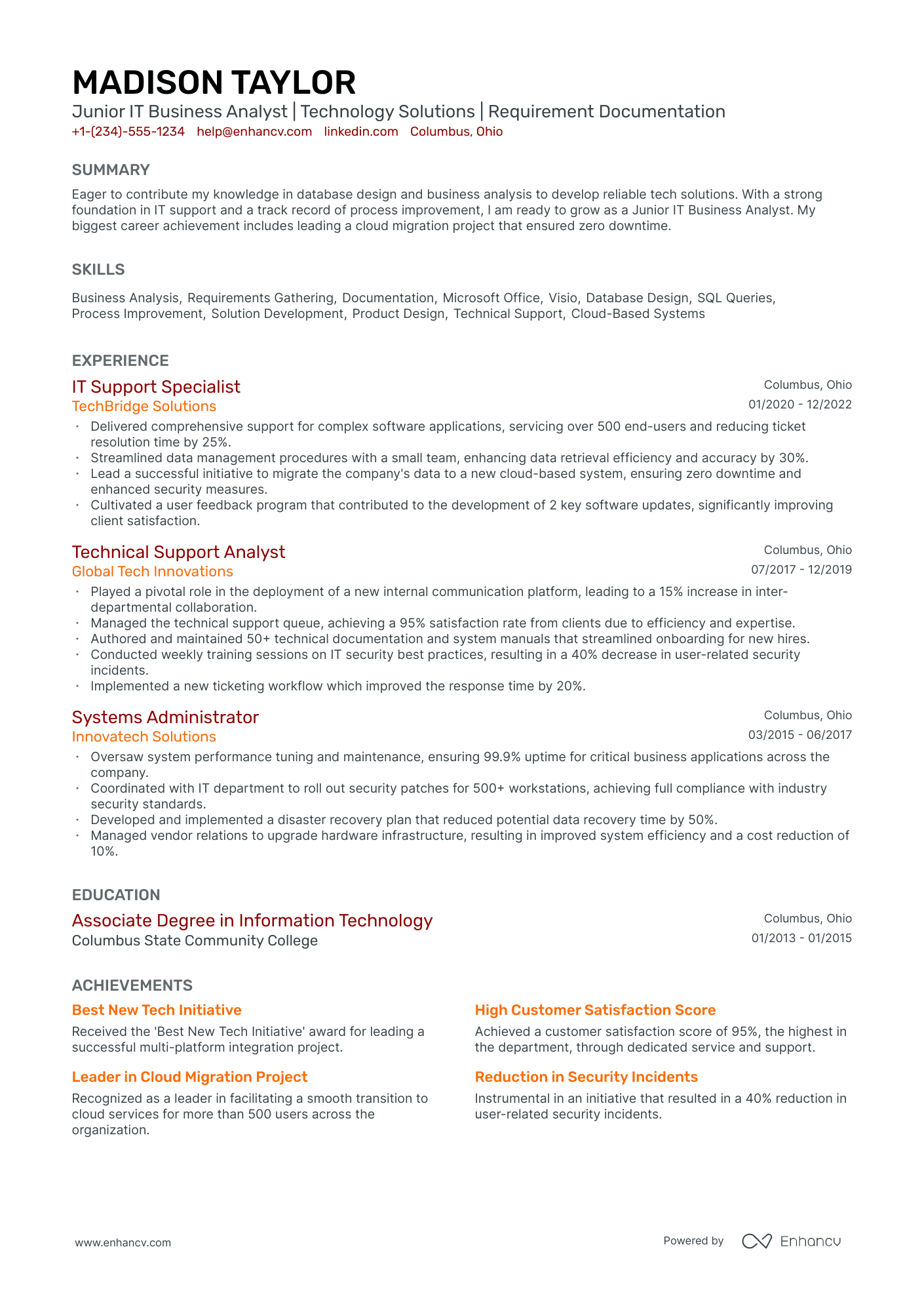5 IT Business Analyst Resume Examples & Guide for 2024
