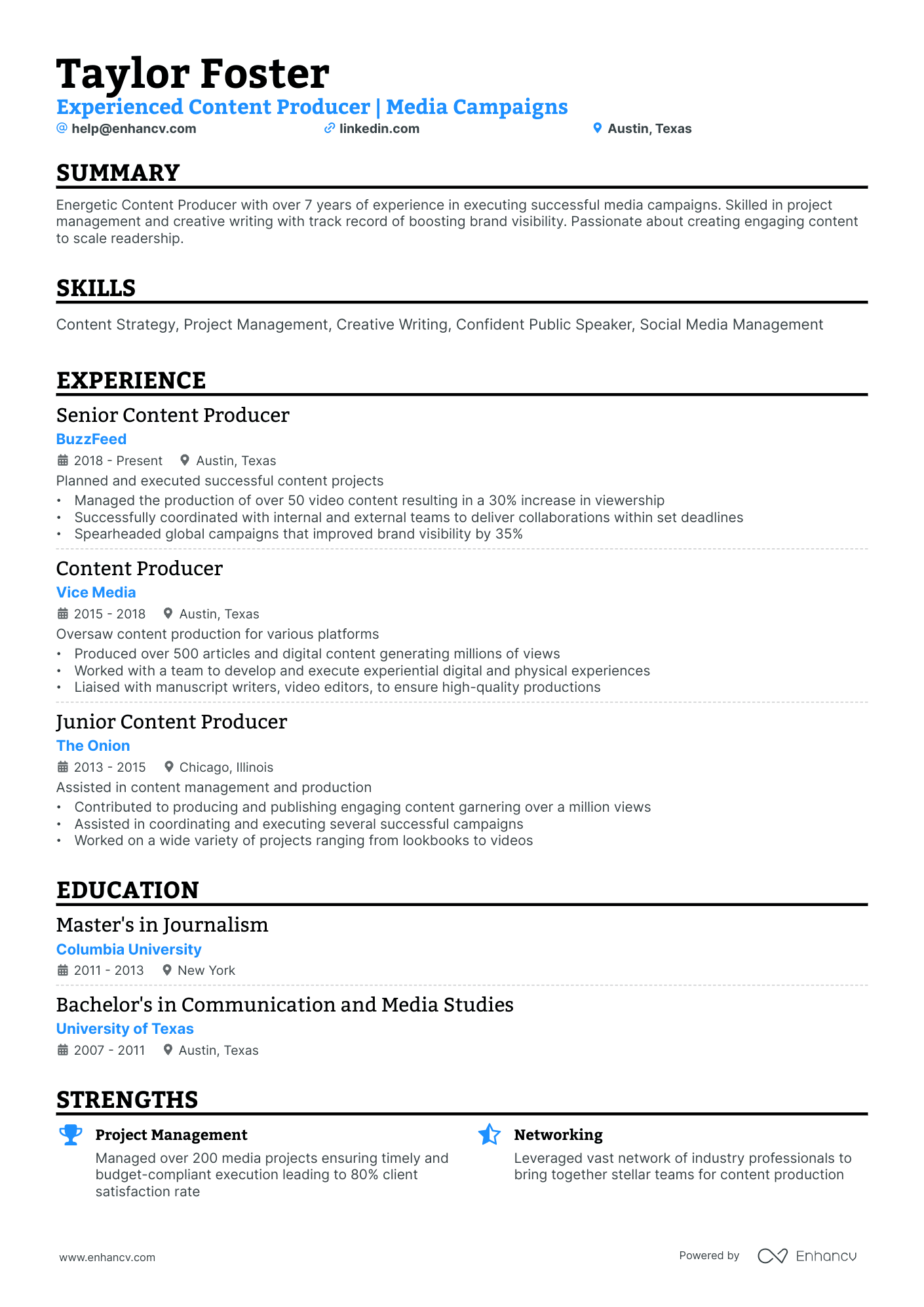 10 Creative Producer Resume Examples & Guide for 2026