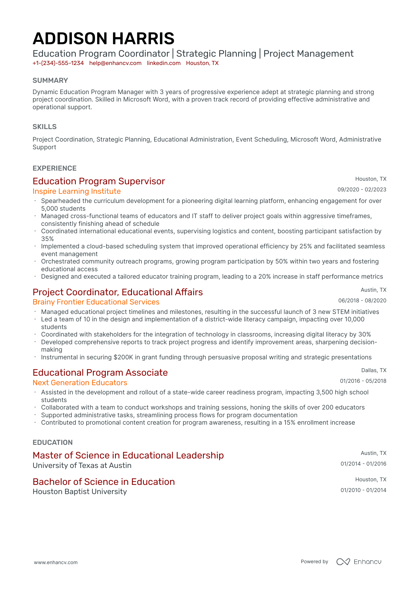 10 Education Program Manager Resume Examples & Guide for 2026