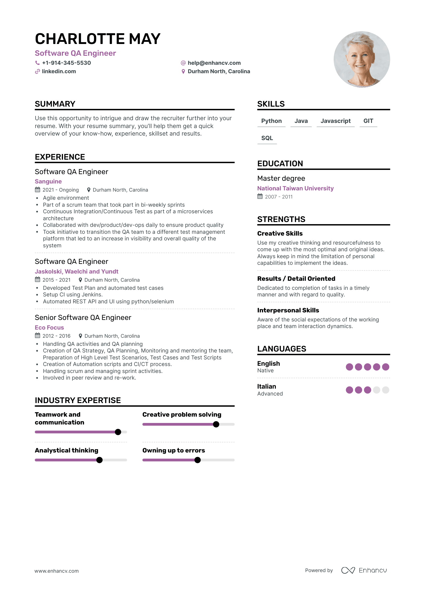 Software QA Engineer Resume Examples & Guide for 2023 (Layout, Skills ...