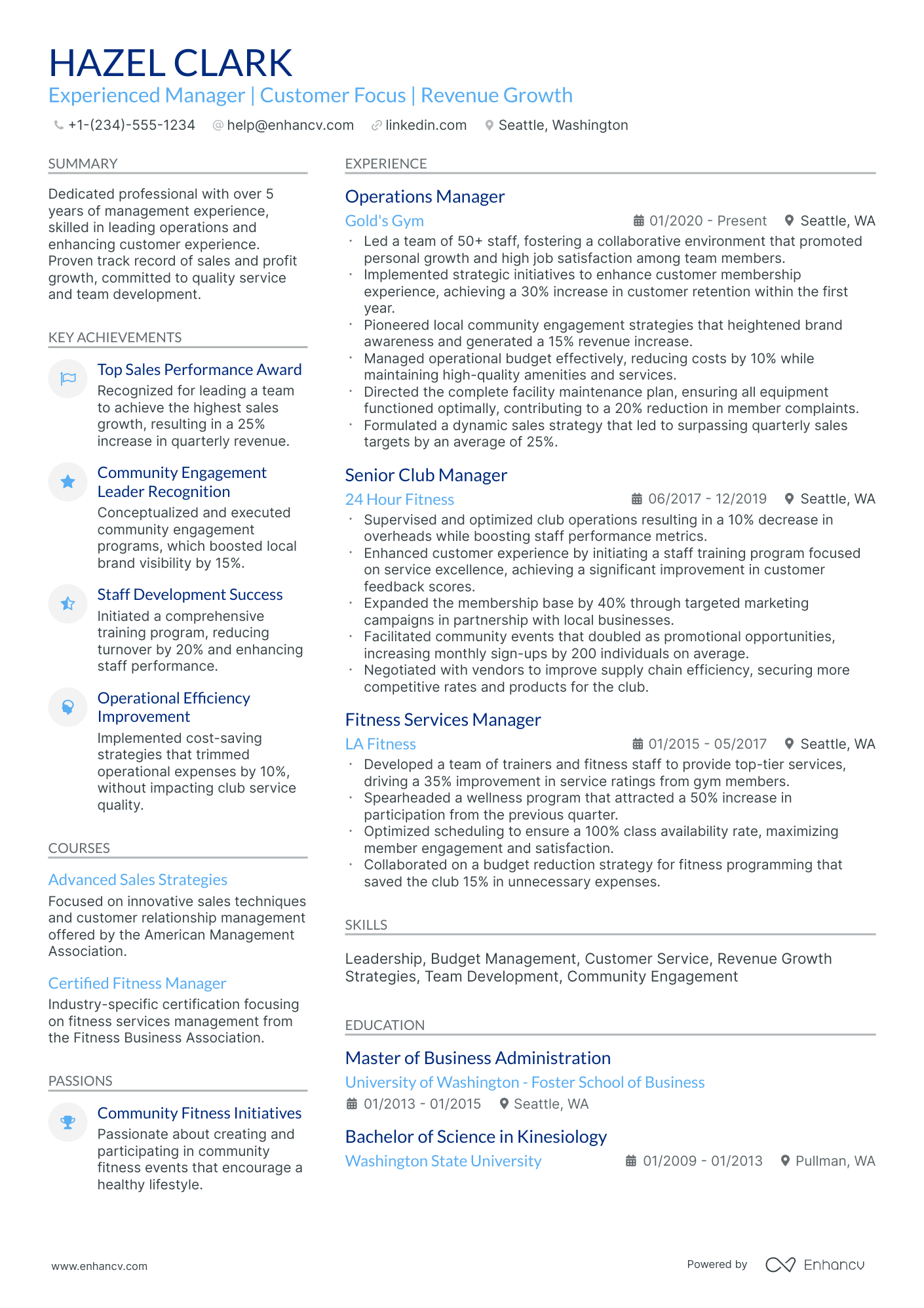 10 Club Manager Resume Examples & Guide for 2026