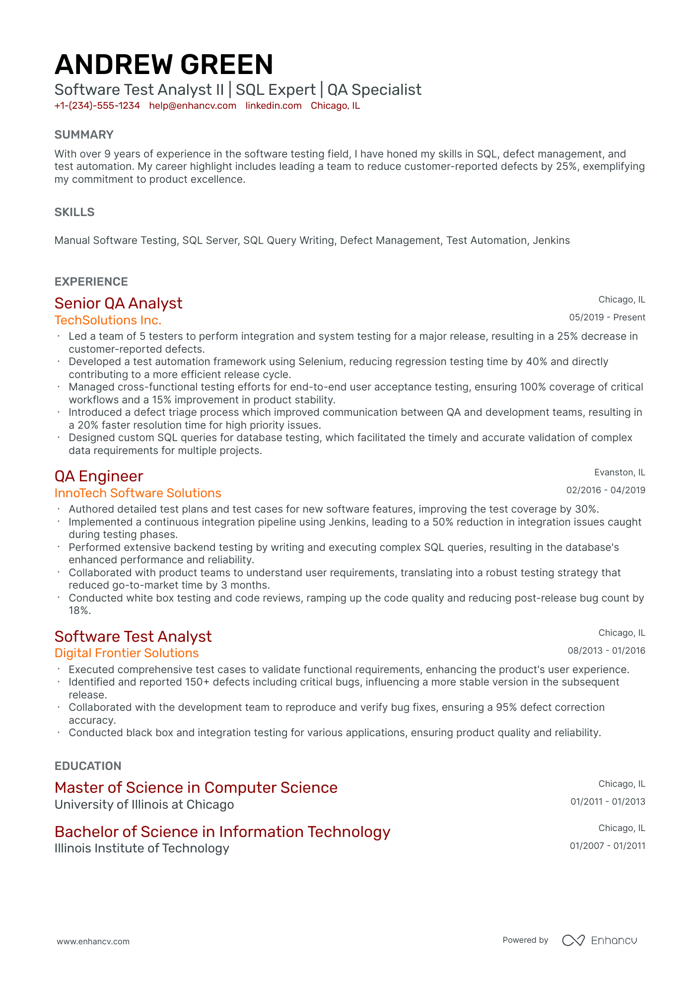 10 Software Test Analyst Resume Examples & Guide for 2026