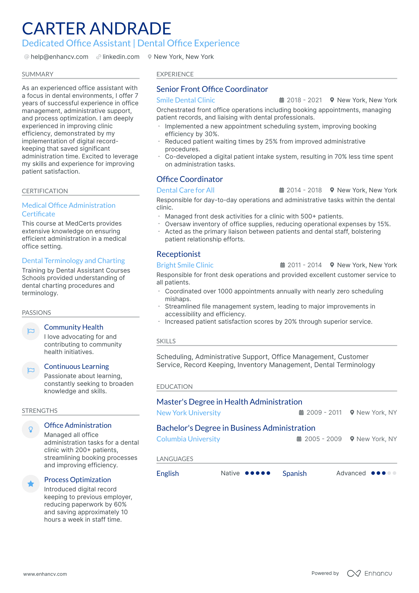 10 Front Office Assistant Resume Examples & Guide for 2025