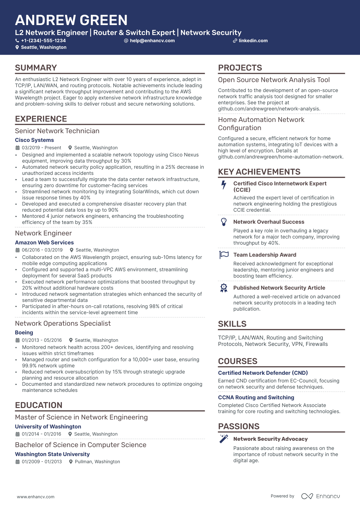 10 L2 Network Engineer Resume Examples & Guide for 2026