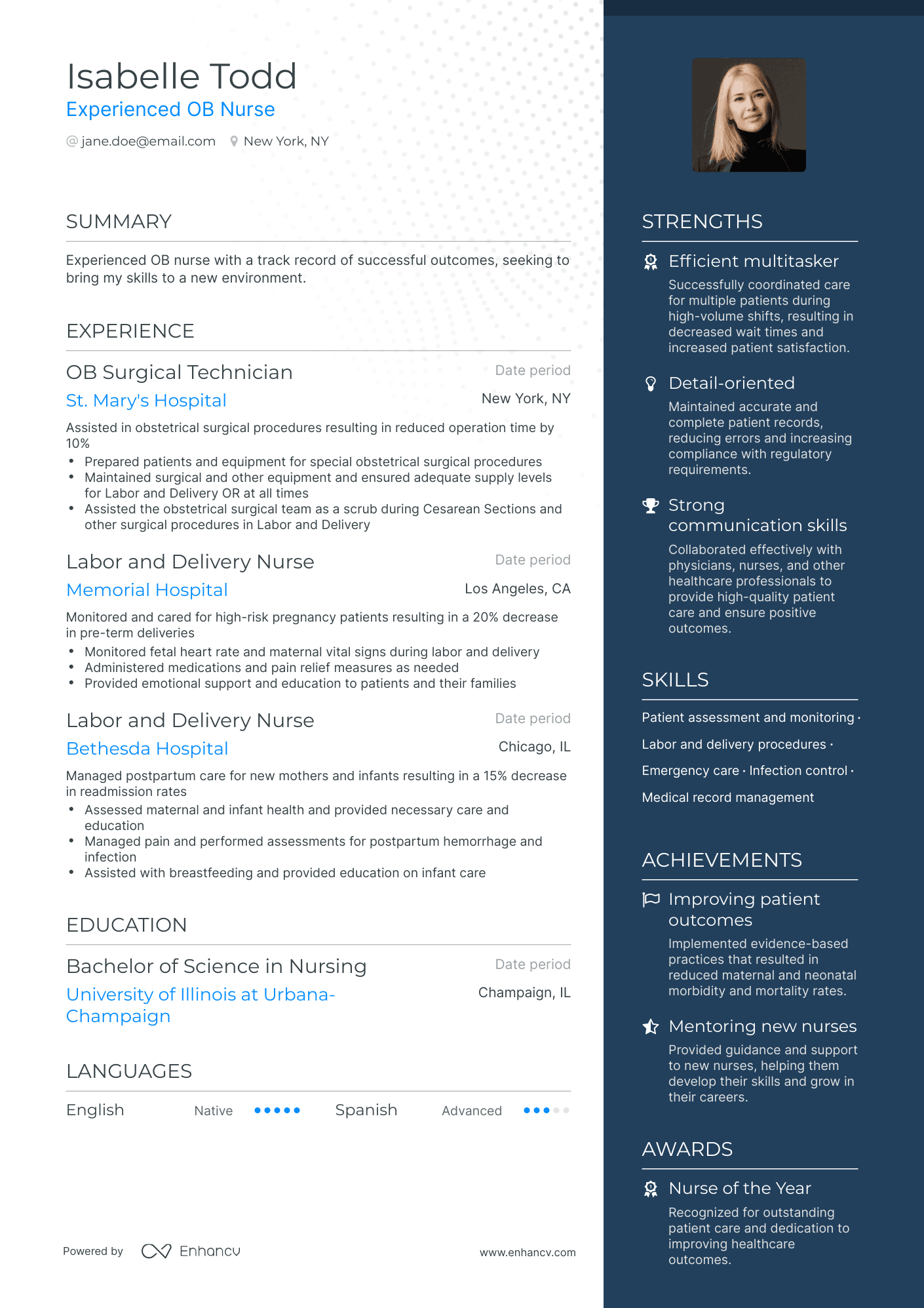 5 Ob Nurse Resume Examples & Guide for 2023