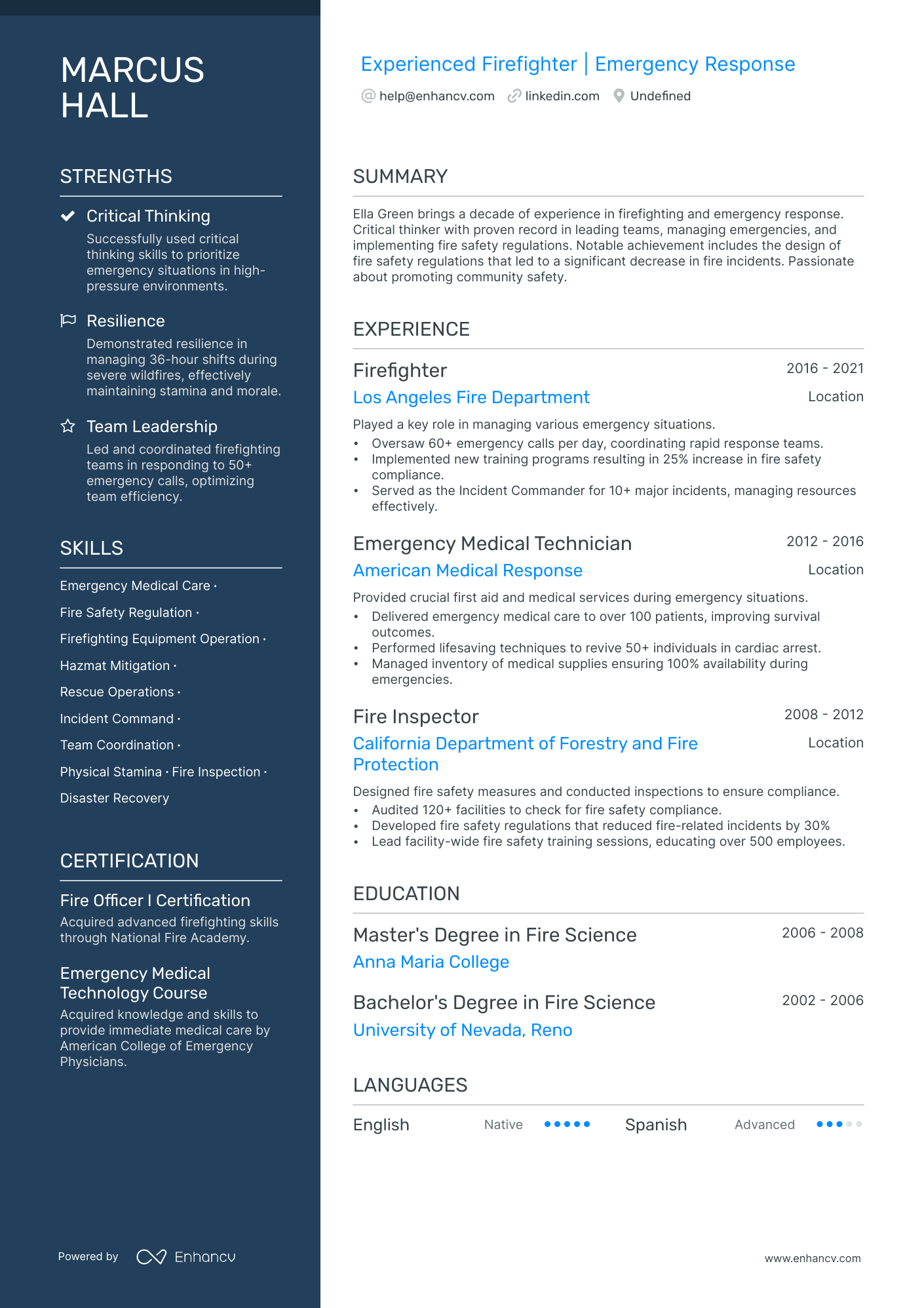 5 Volunteer Firefighter Resume Examples & Guide for 2024
