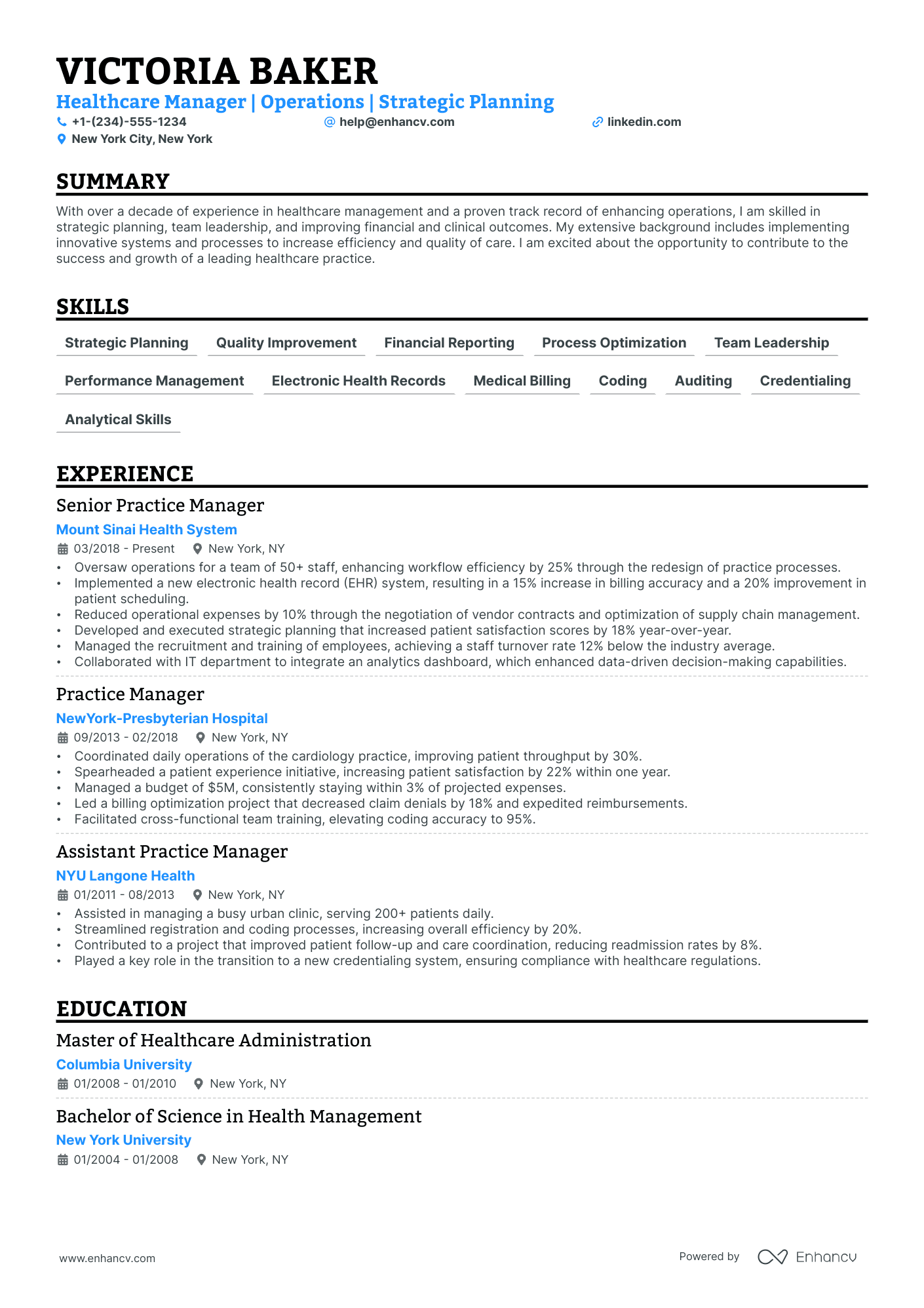 5 Practice Manager Resume Examples & Guide for 2024