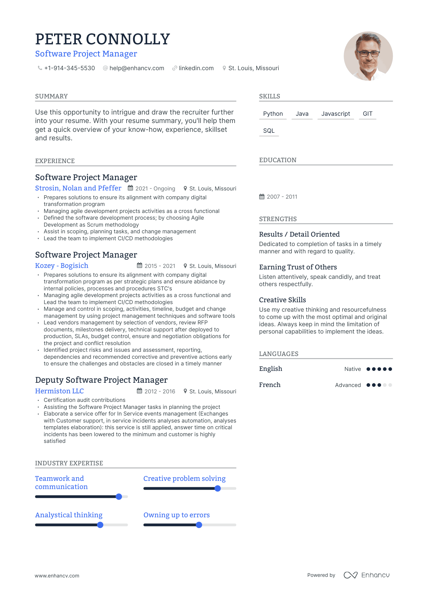 Software Project Manager Resume Examples & Guide for 2023 (Layout ...