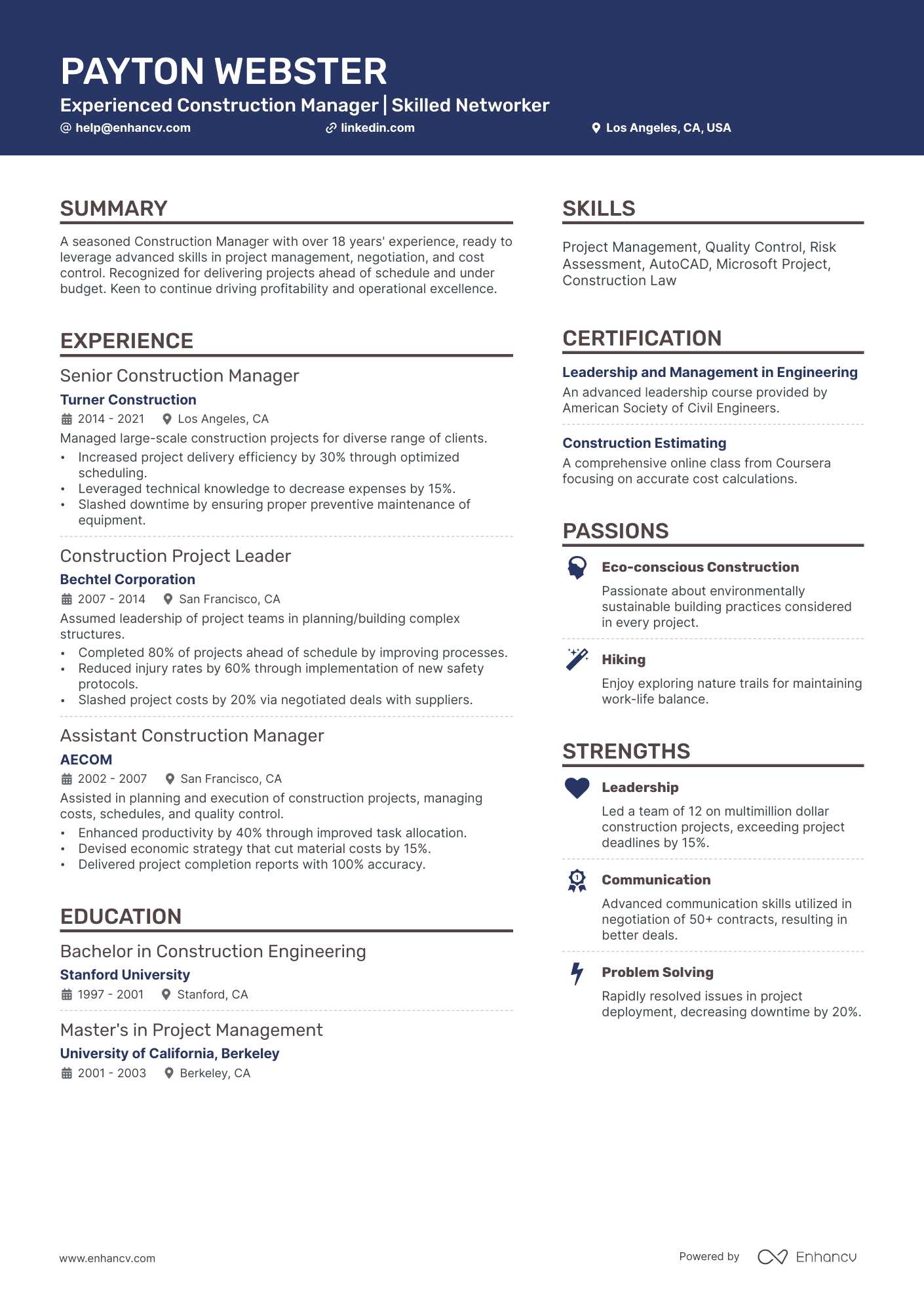 10 Construction Business Owner Resume Examples & Guide for 2026