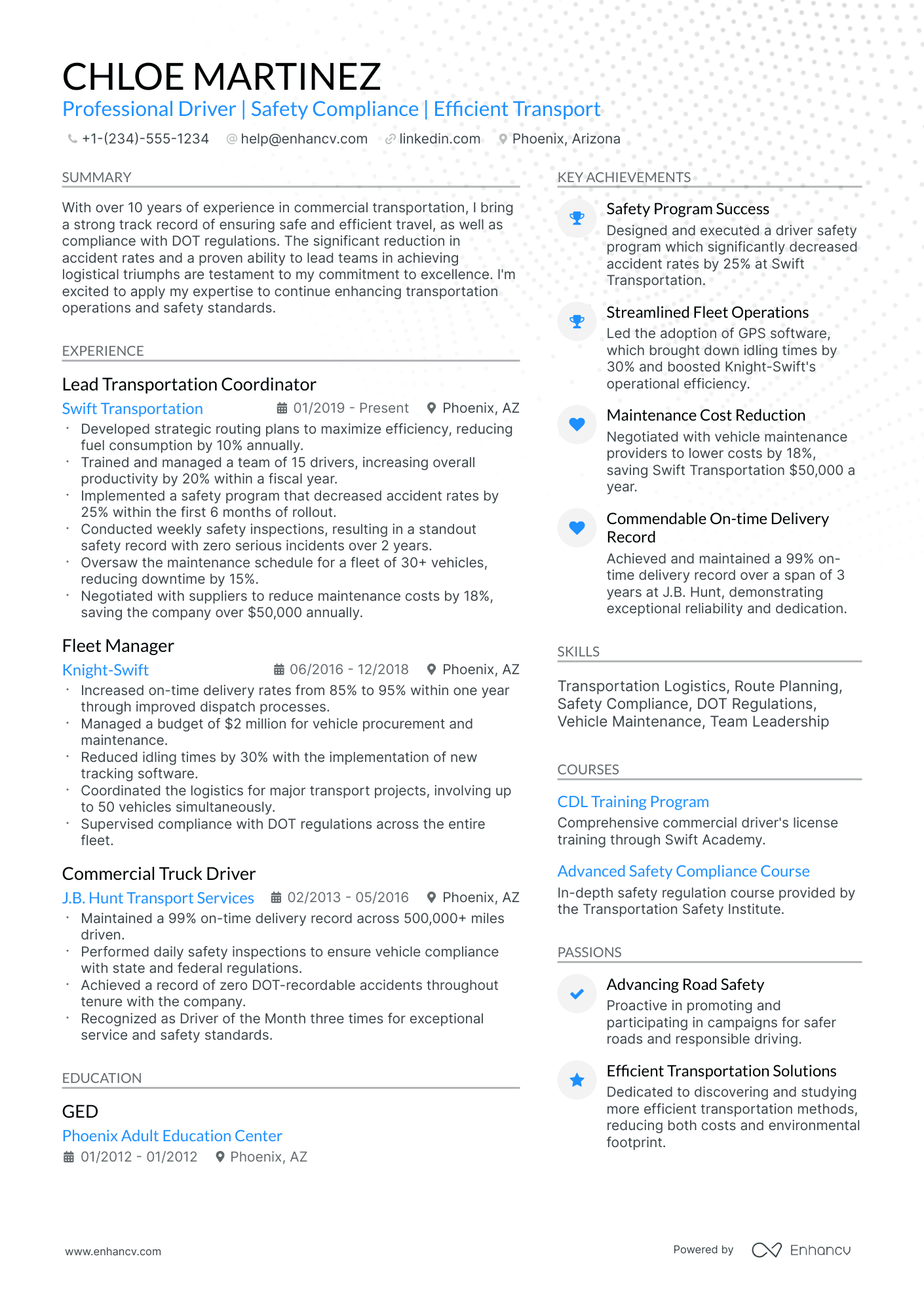 10 School Bus Driver Resume Examples & Guide for 2026