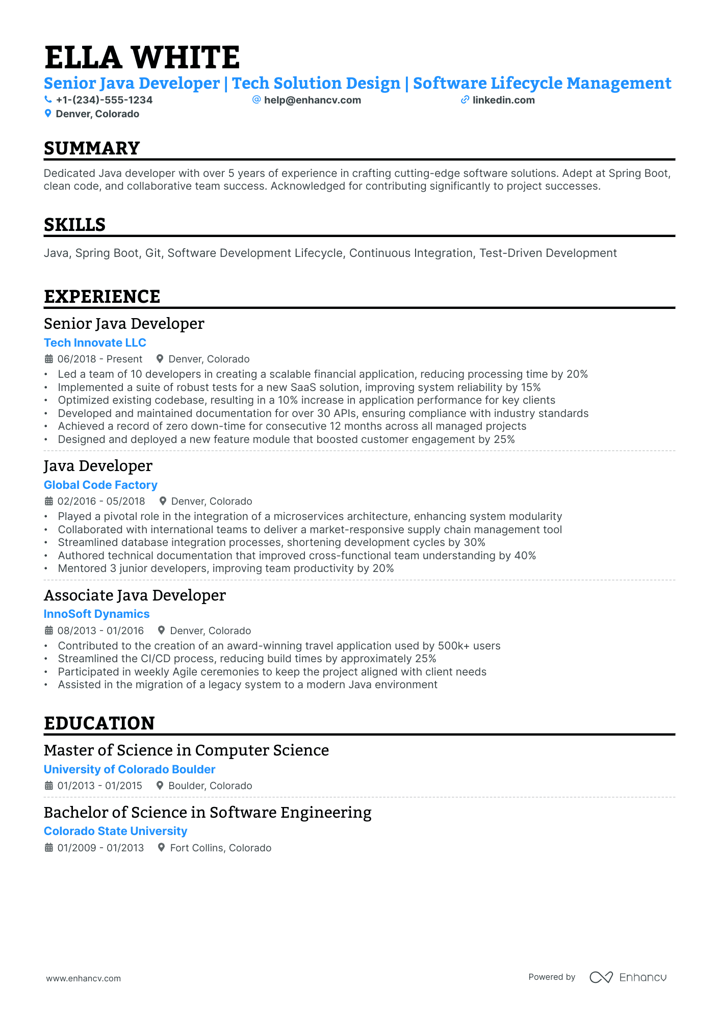 10 Senior Java Developer Resume Examples & Guide for 2025