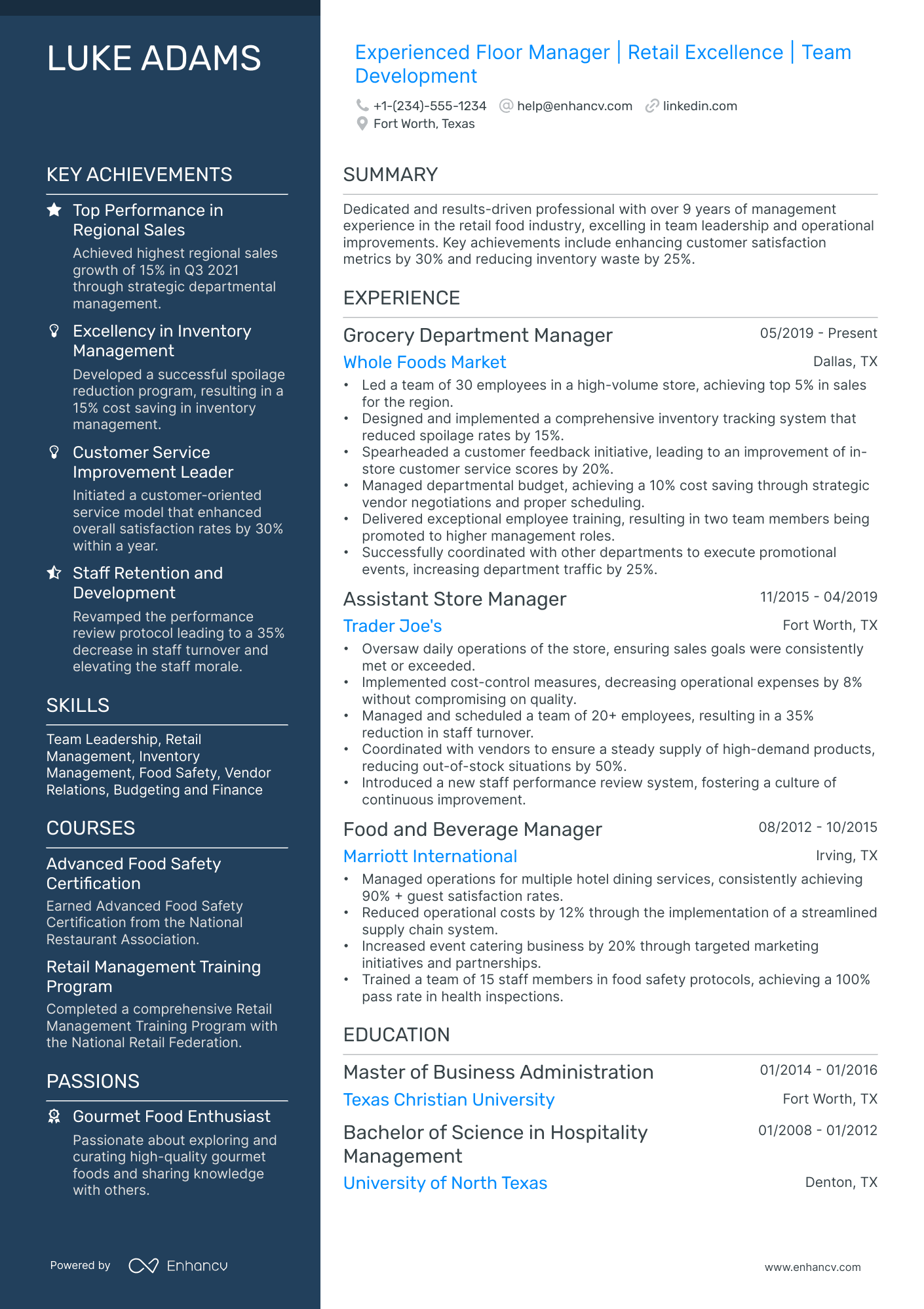 10 Floor Manager Resume Examples, Templates & Guide for 2026