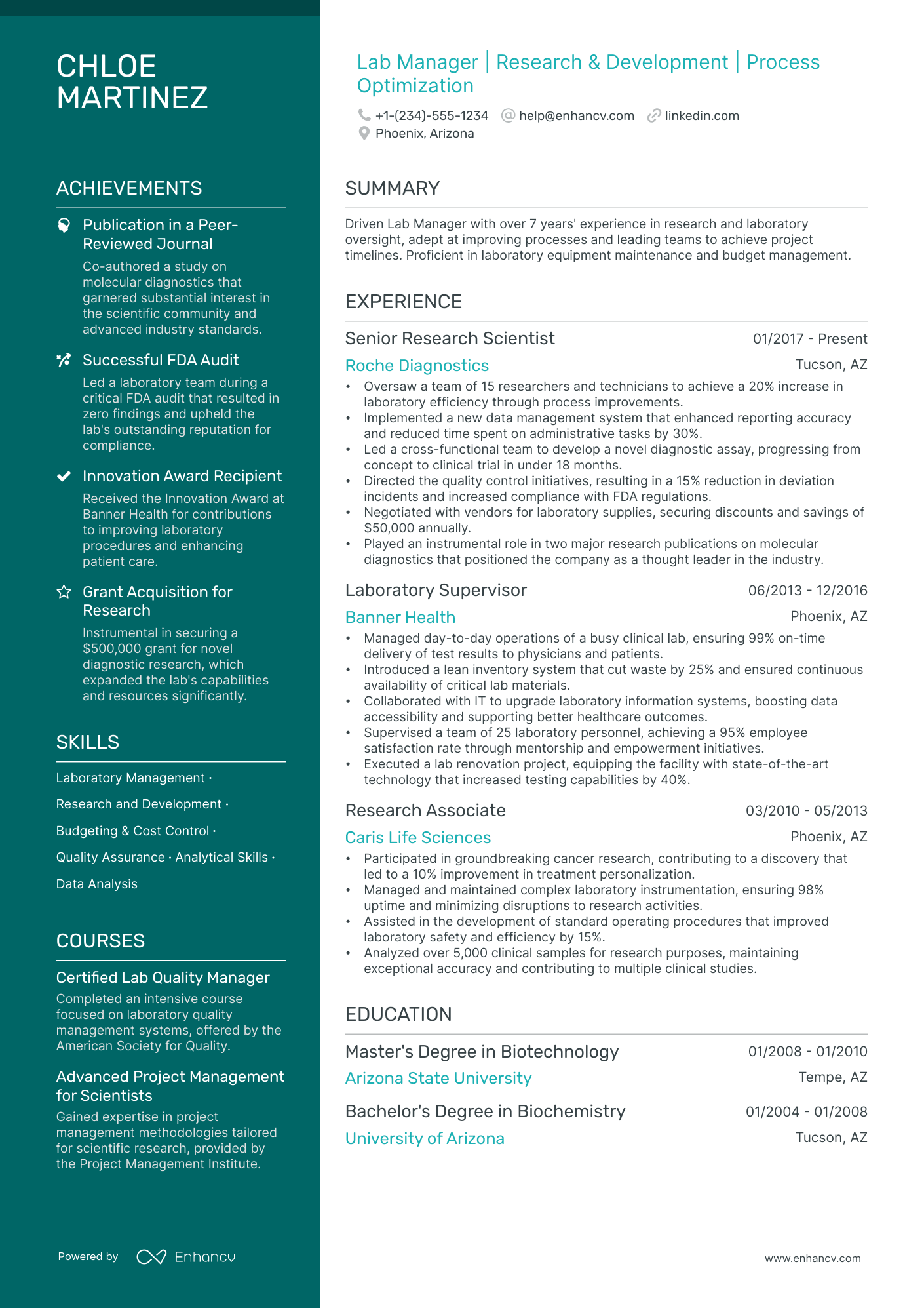 5 Lab Manager Resume Examples & Guide for 2024