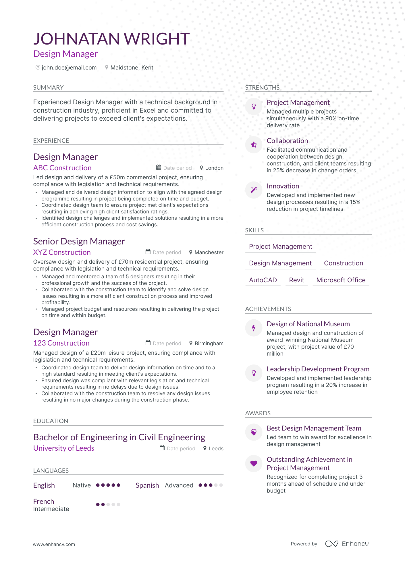 5 Design Manager Resume Examples & Guide for 2024