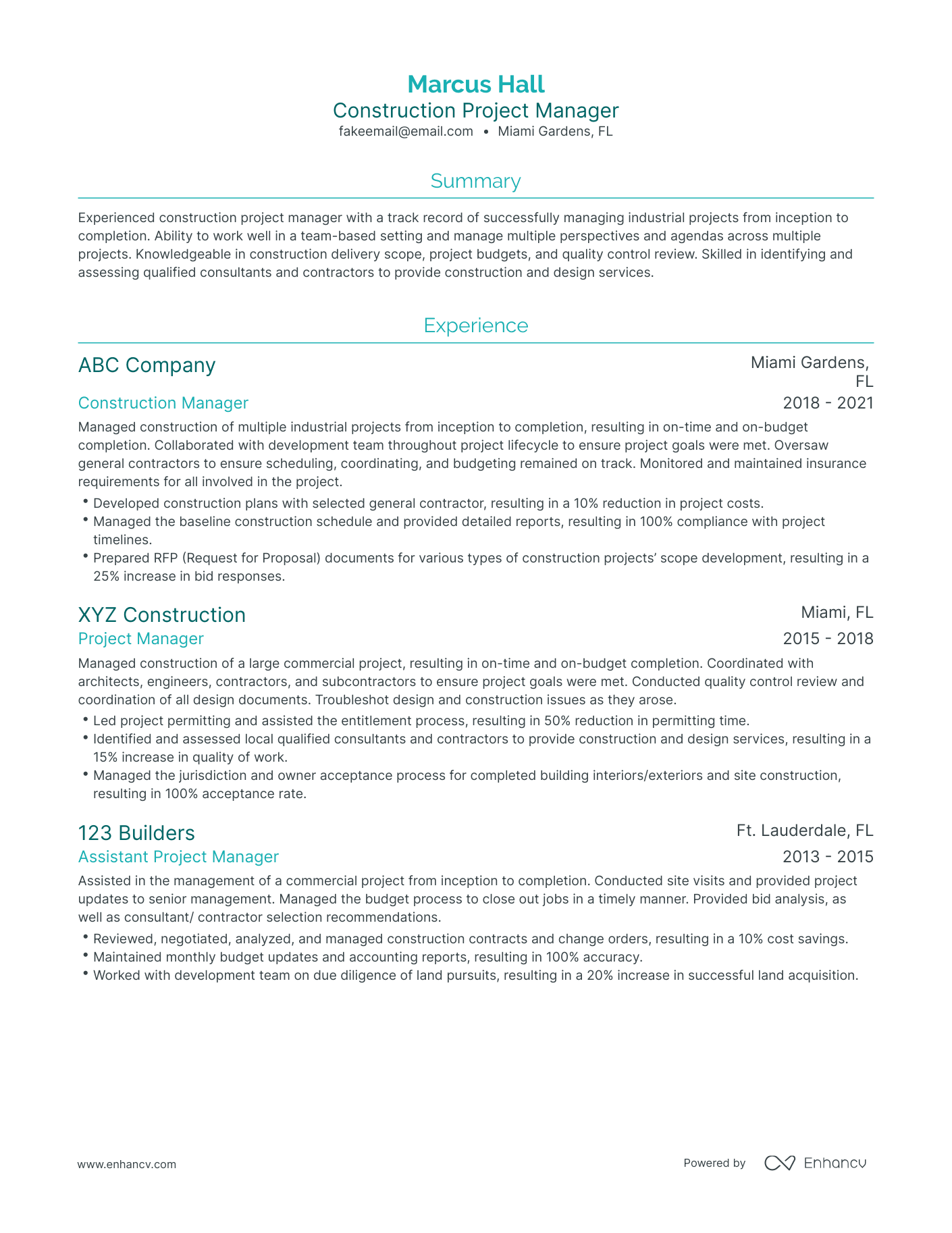 9 Construction Project Manager Resume Examples & Guide for 2023