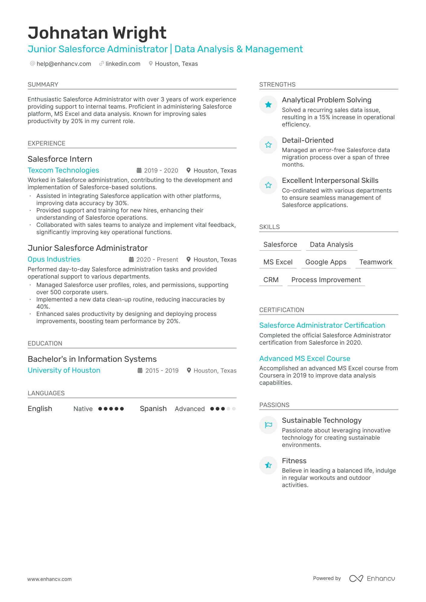 5 Junior Salesforce Admin Resume Examples & Guide for 2024