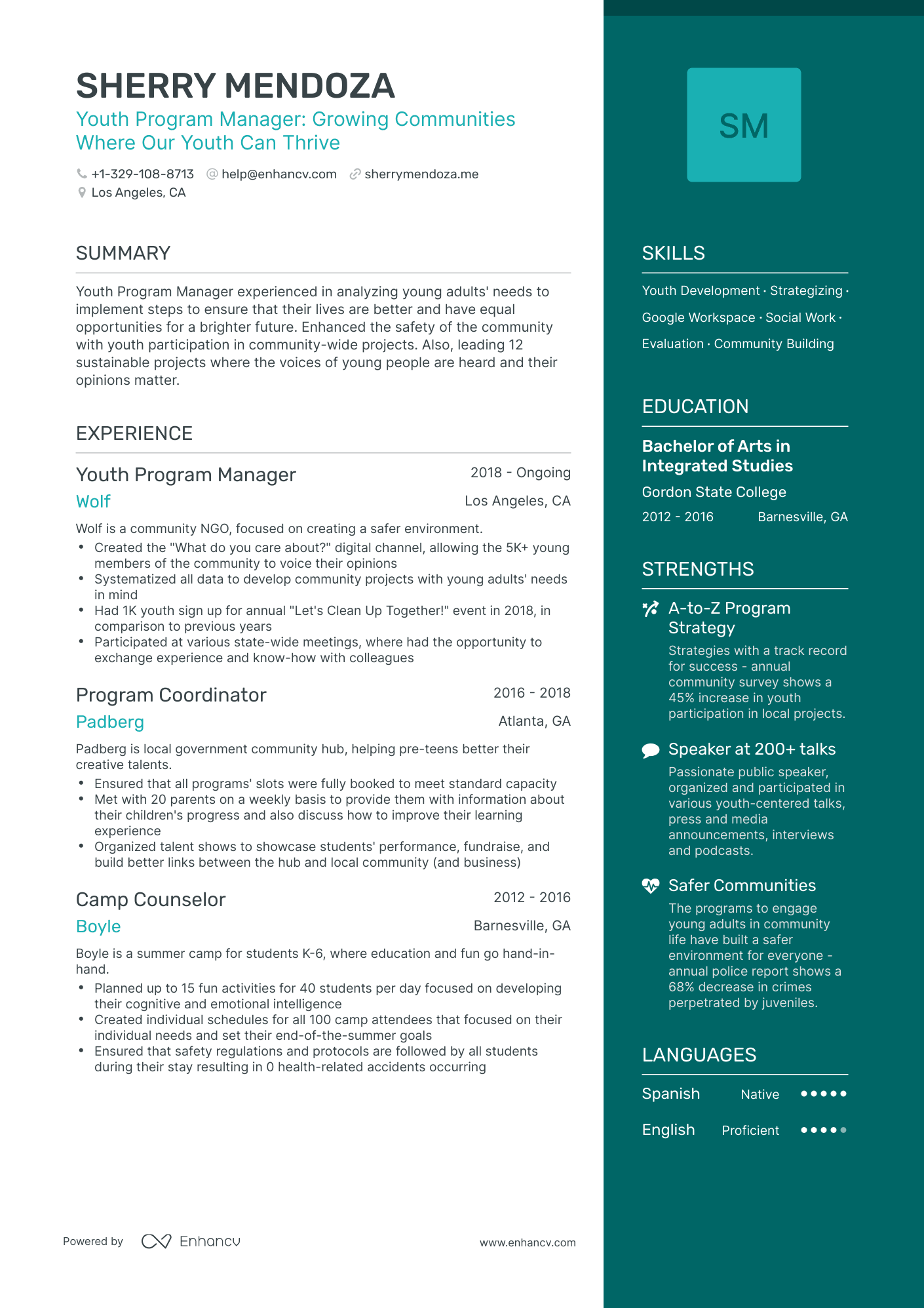 5 Youth Program Manager Resume Examples & Guide for 2024