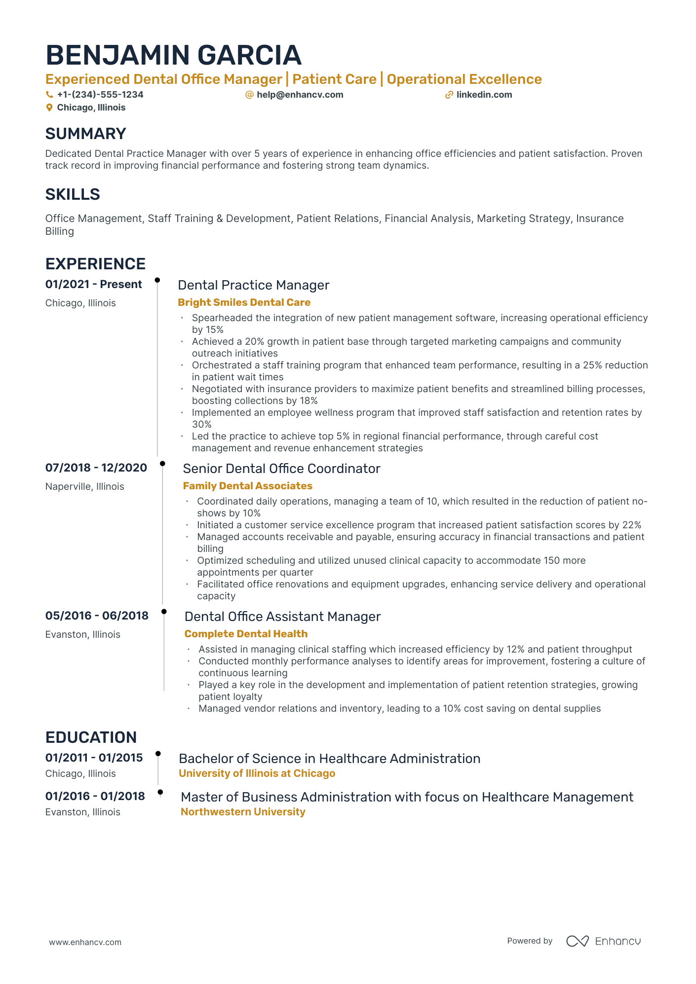 10 Dental Office Manager Resume Examples & Guide for 2025