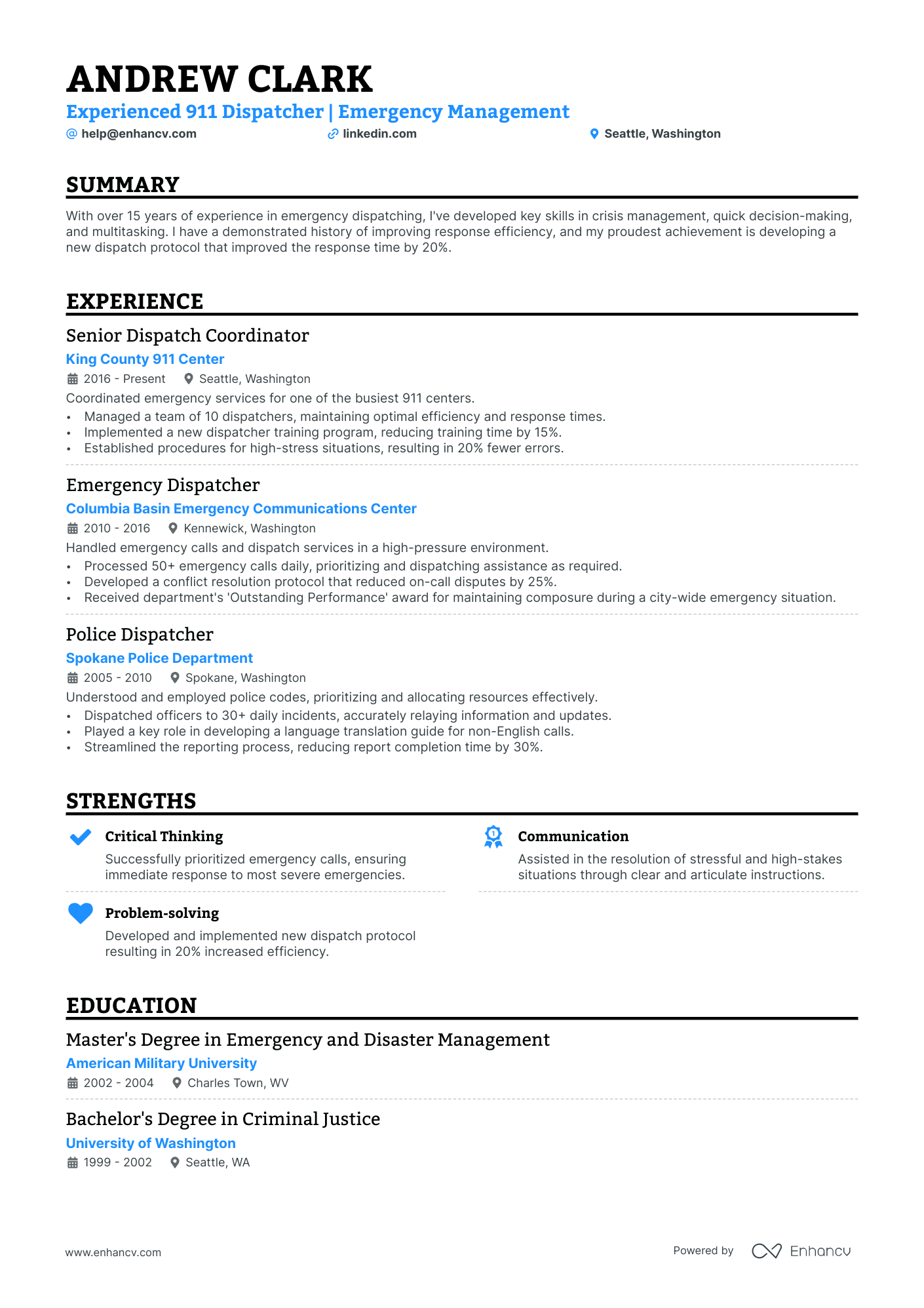 5 911 Dispatcher Resume Examples & Guide for 2026