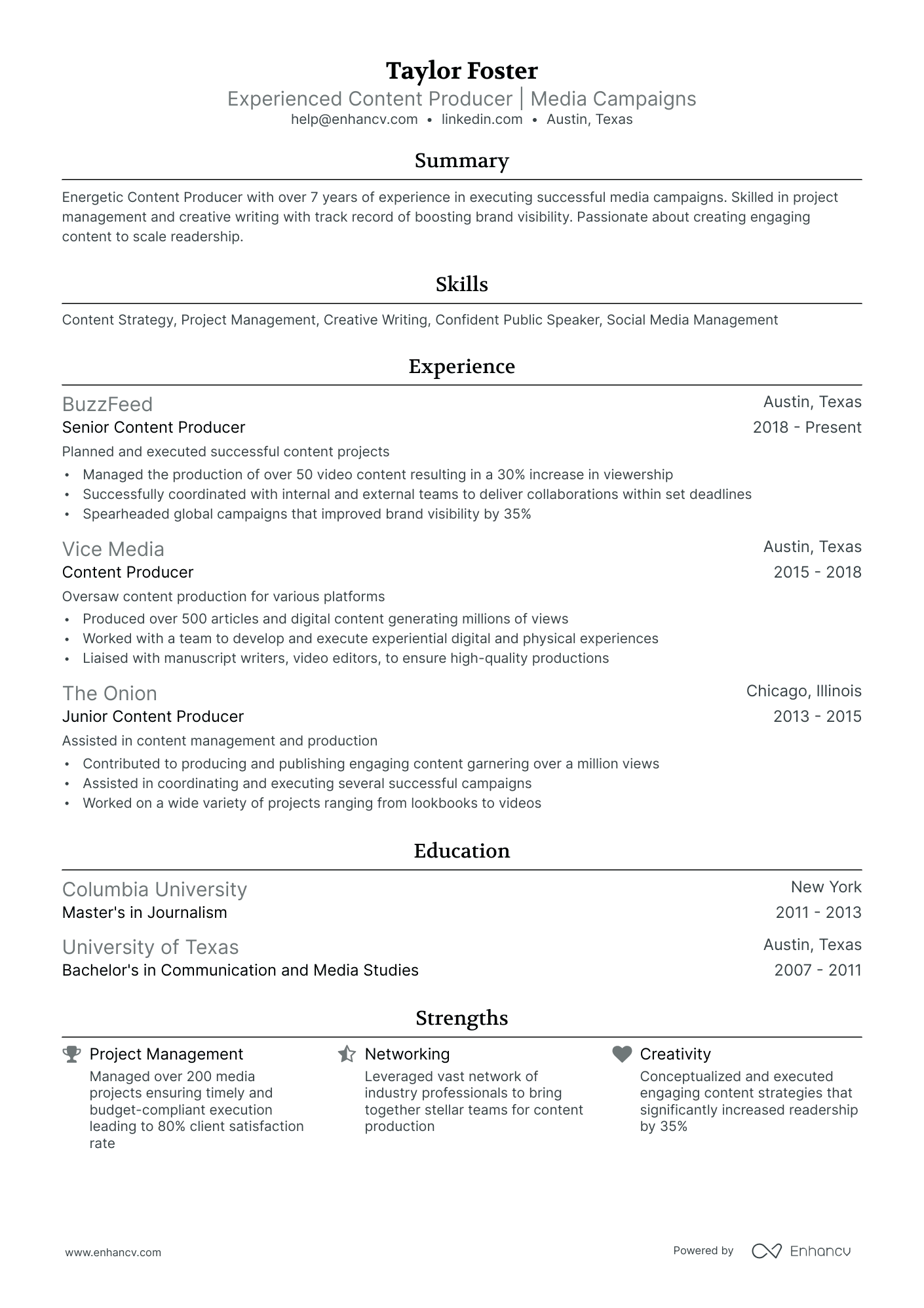 10 Creative Producer Resume Examples & Guide for 2026