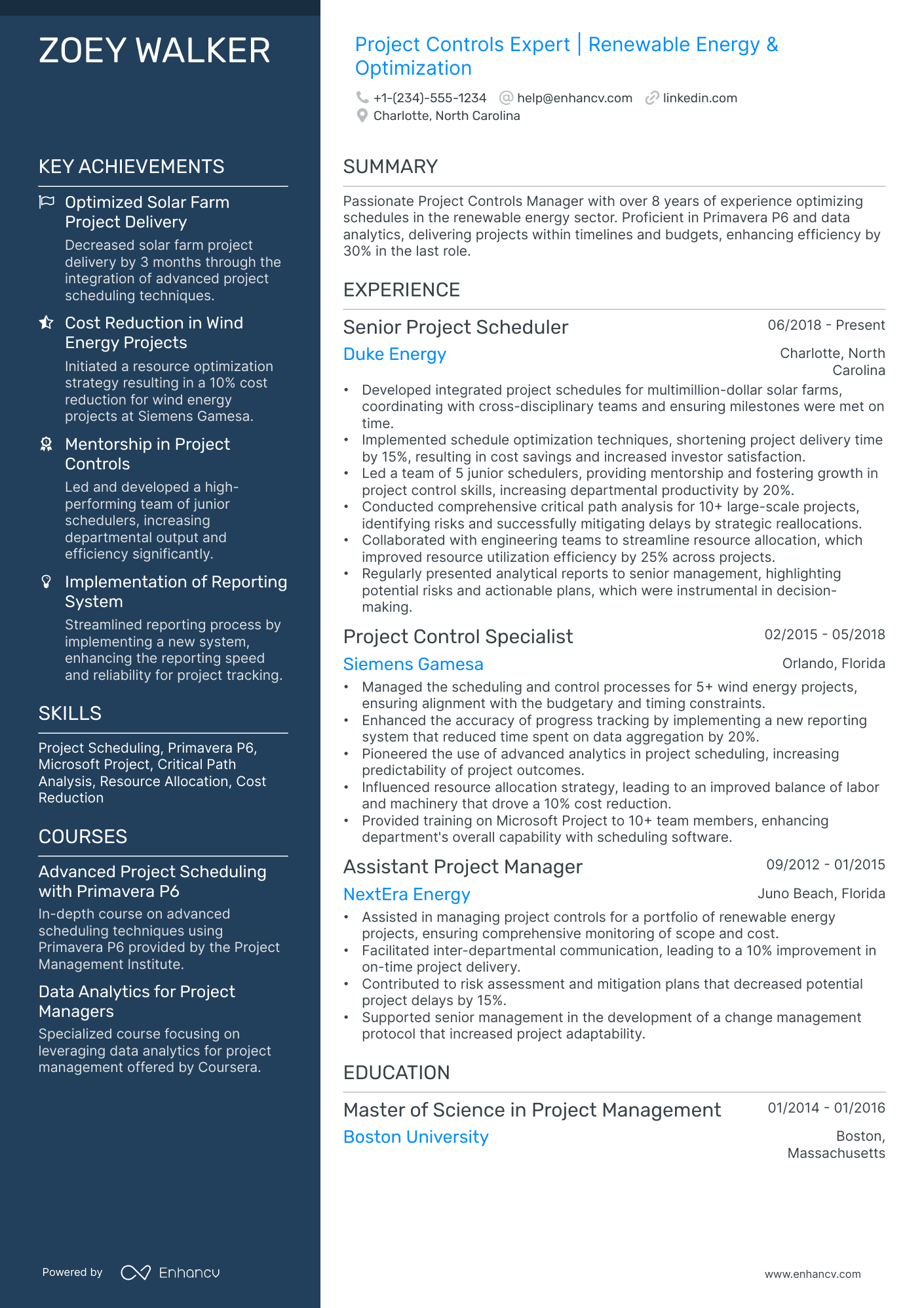 10 Project Controls Manager Resume Examples & Guide for 2026