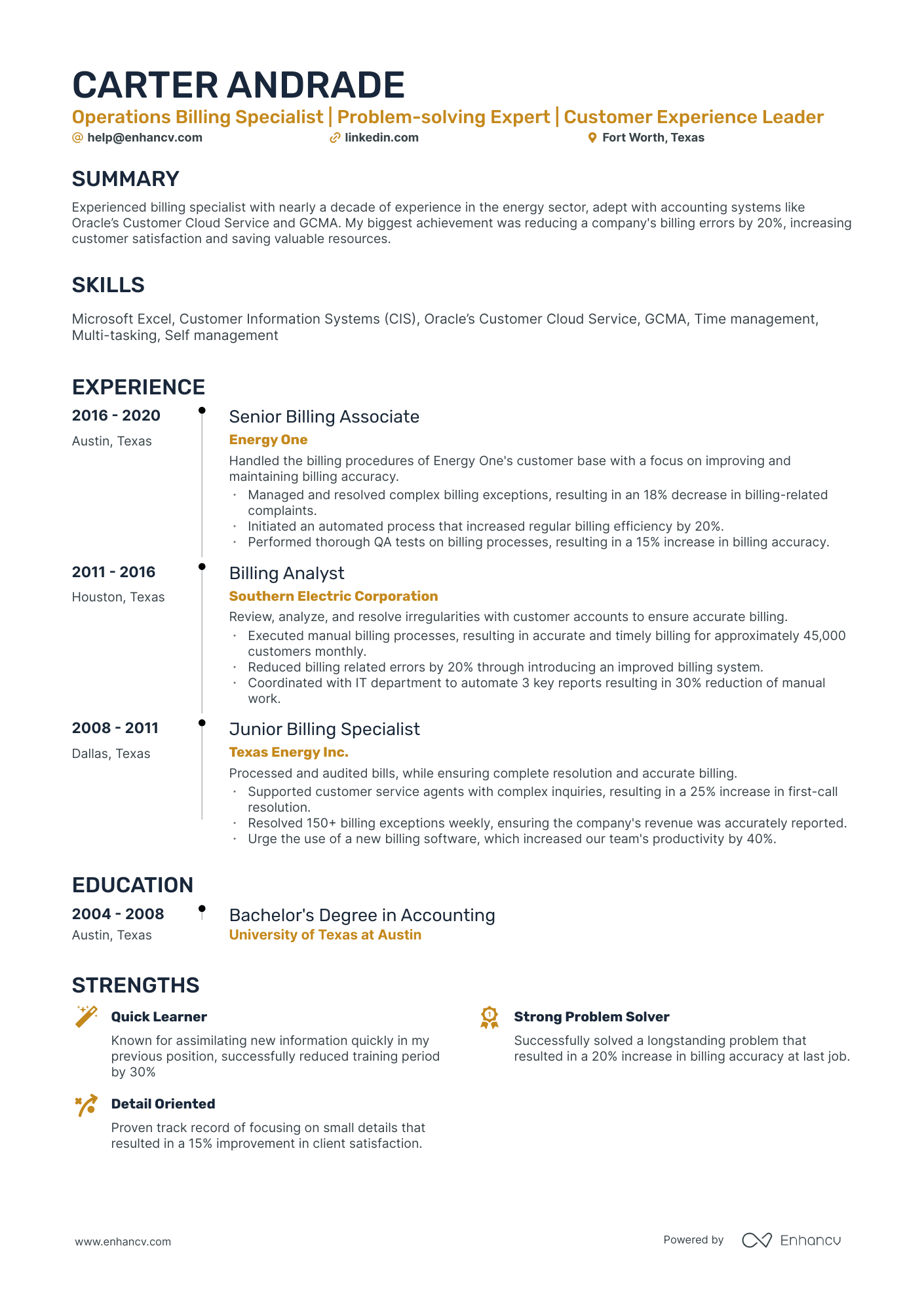 10 Billing Specialist Resume Examples & Guide for 2026