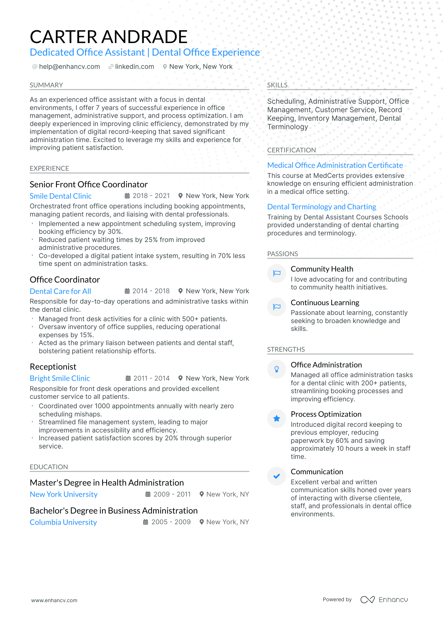 10 Front Office Assistant Resume Examples & Guide for 2025