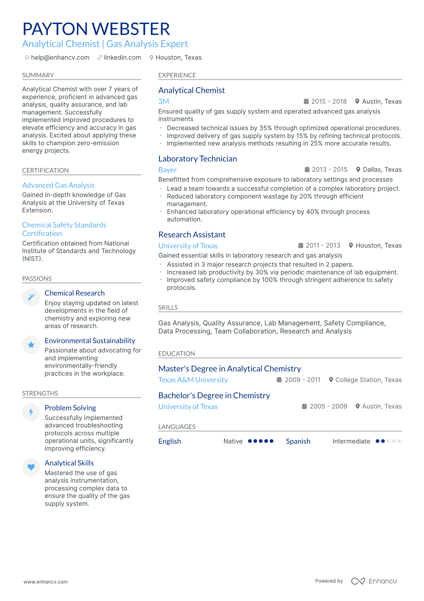 10 Analytical Chemist Resume Examples & Guide for 2026