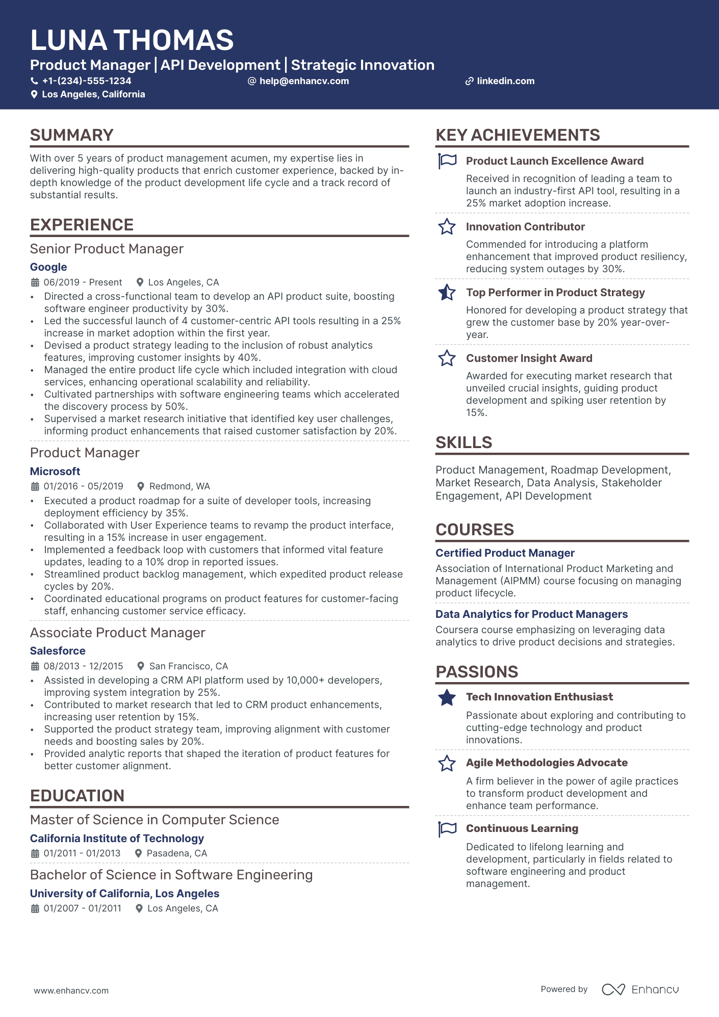 10 API Product Manager Resume Examples & Guide for 2026