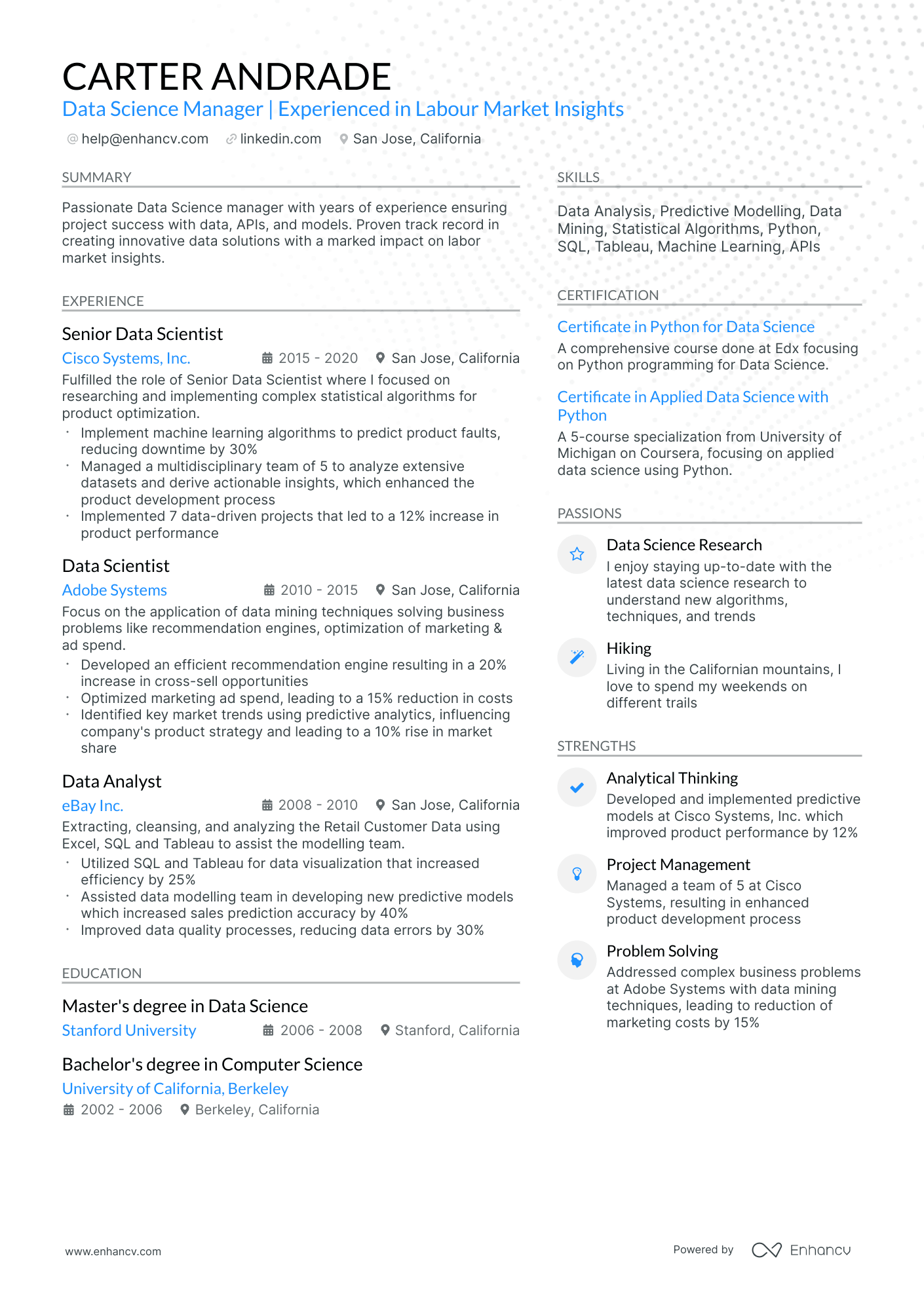 10 Data Science Manager Resume Examples & Guide for 2025