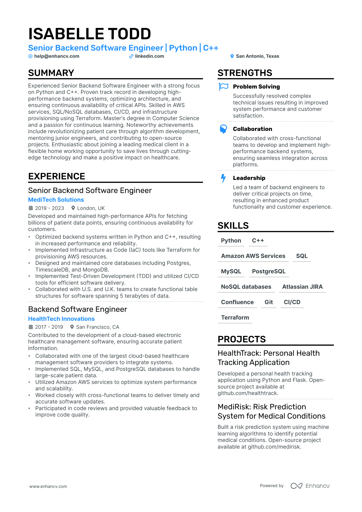 5 Backend Engineer Resume Examples & Guide for 2024