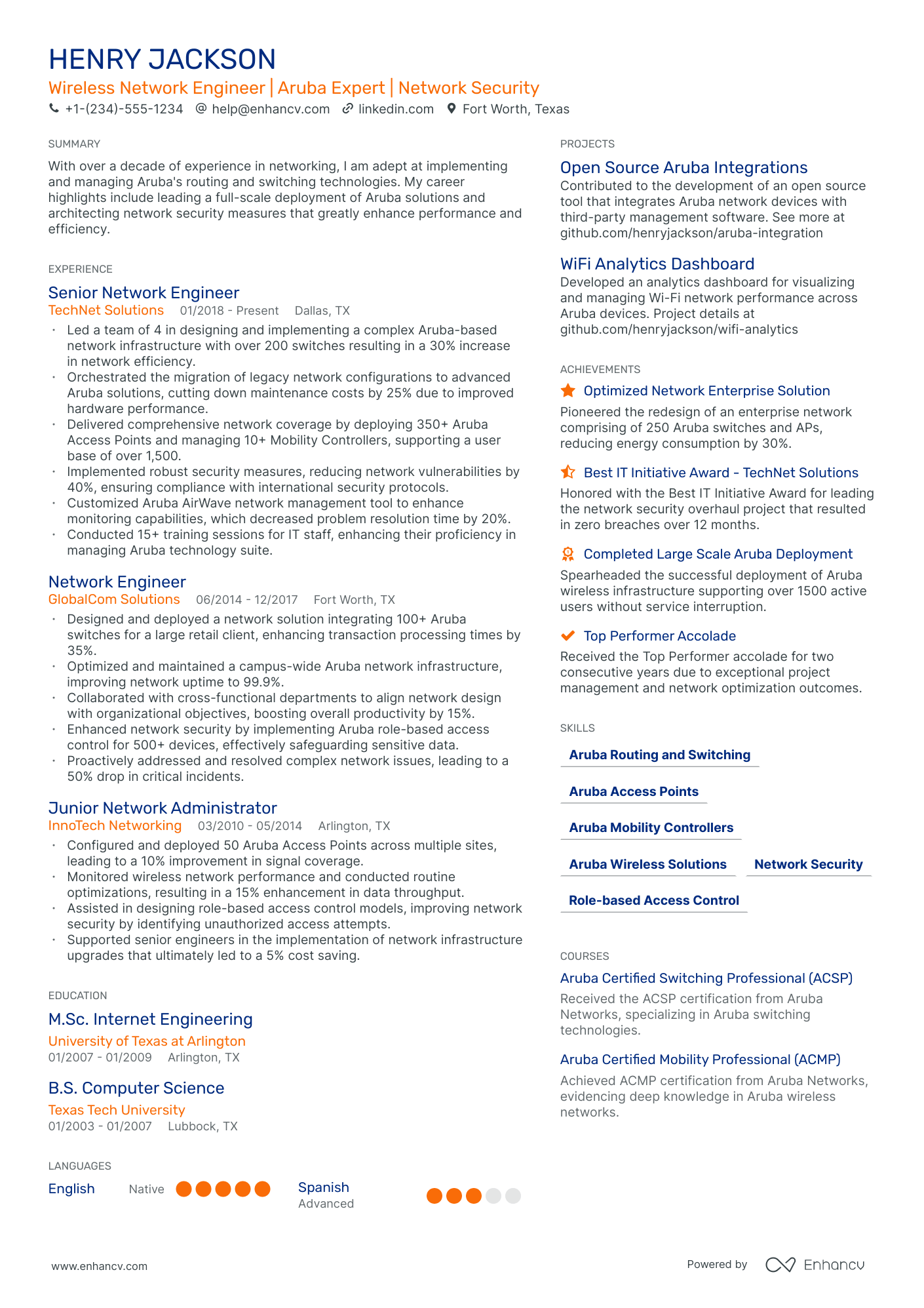 5 Wireless Network Engineer Resume Examples & Guide for 2024
