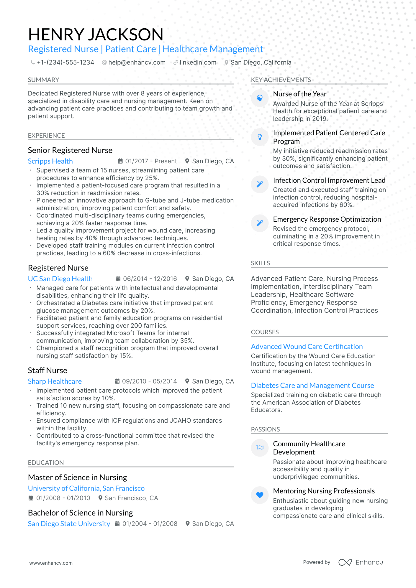 10 Head Nurse Resume Examples & Guide for 2025
