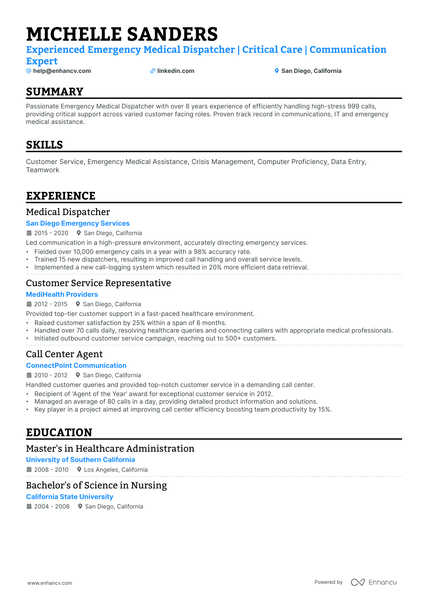 10 Emergency Dispatcher Resume Examples & Guide for 2026