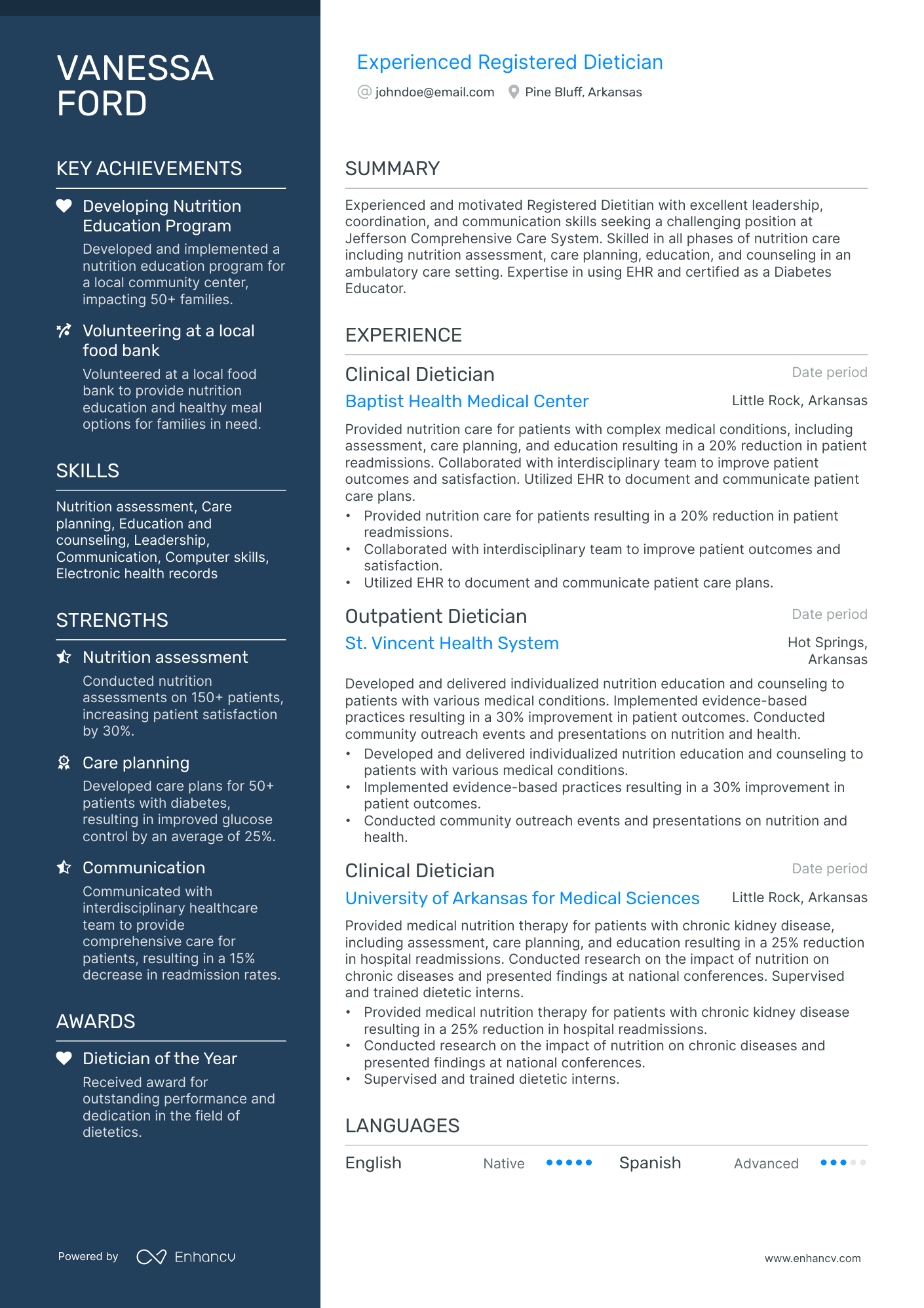 10 Dietician Resume Examples & Guide for 2026