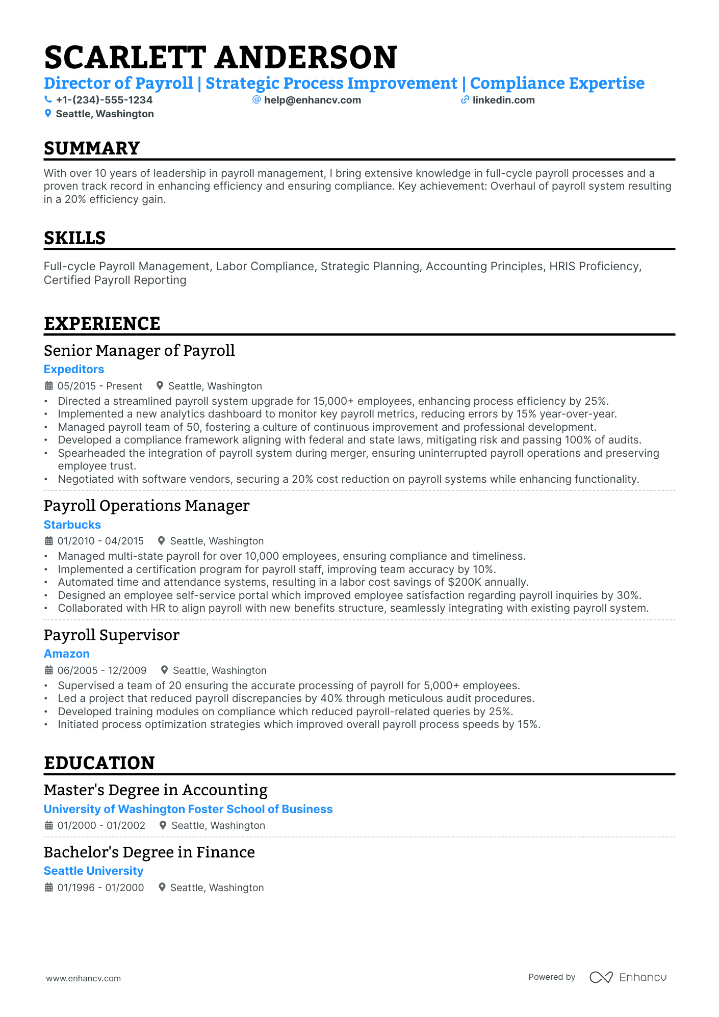 10 Payroll Director Resume Examples & Guide for 2026