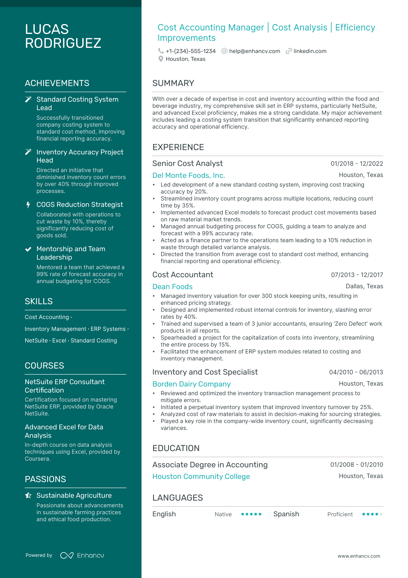 5 Cost Accounting Resume Examples & Guide for 2024