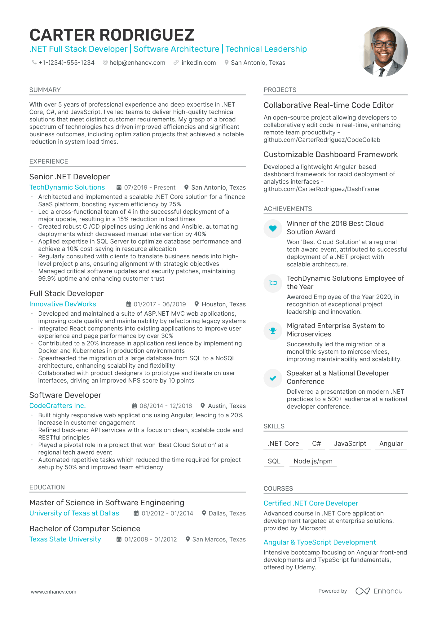 5 .Net Full Stack Developer Resume Examples & Guide for 2024