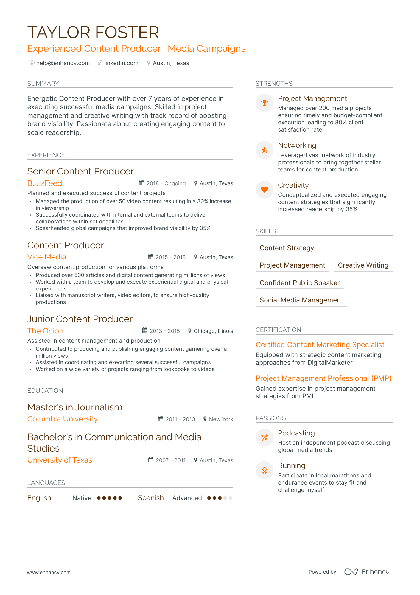 5 Creative Producer Resume Examples & Guide for 2024