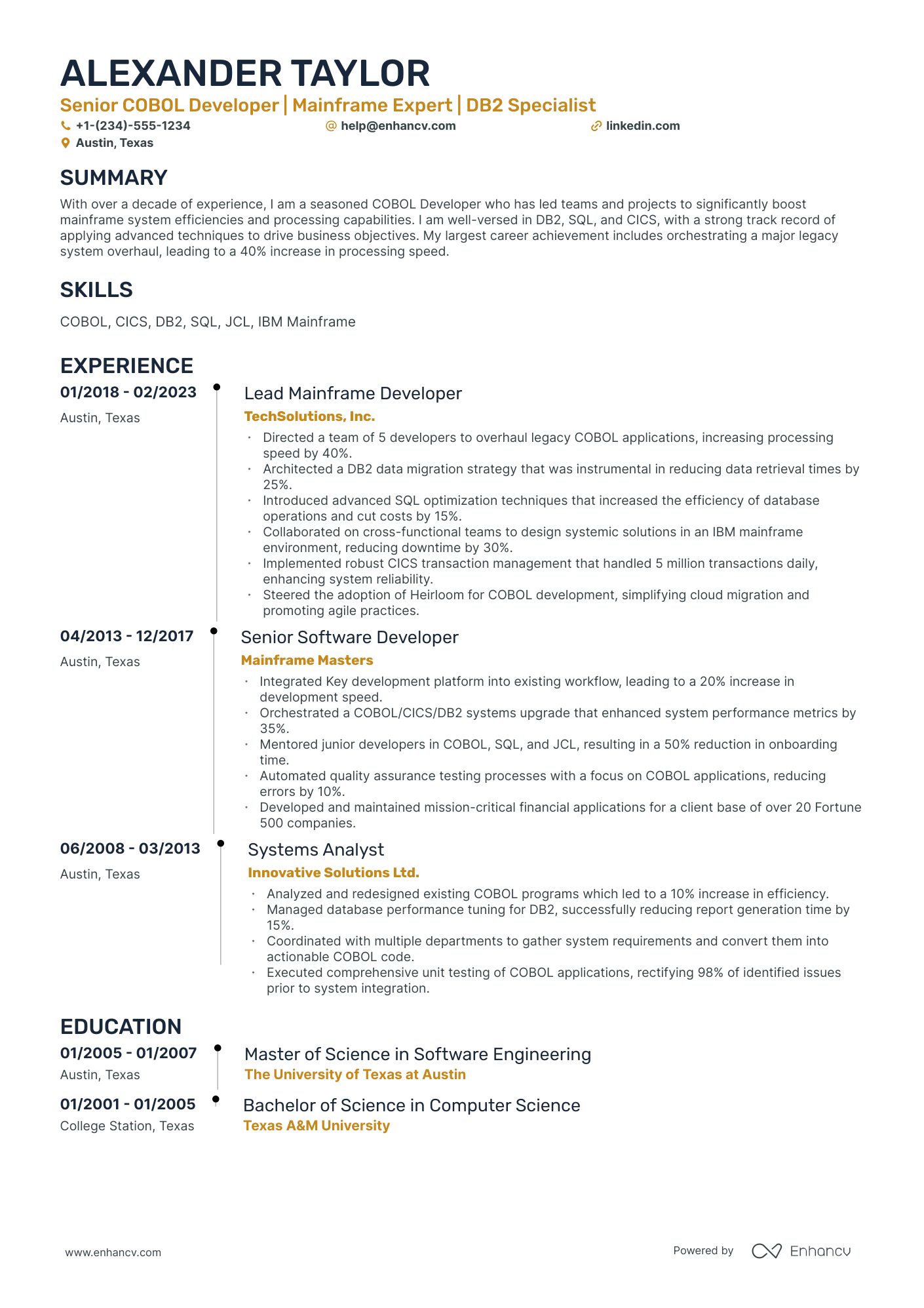 10 Cobol Developer Resume Examples & Guide for 2026