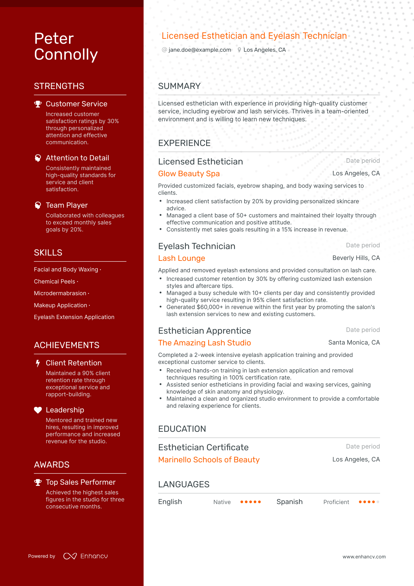 5 Esthetician Resume Examples & Guide for 2023