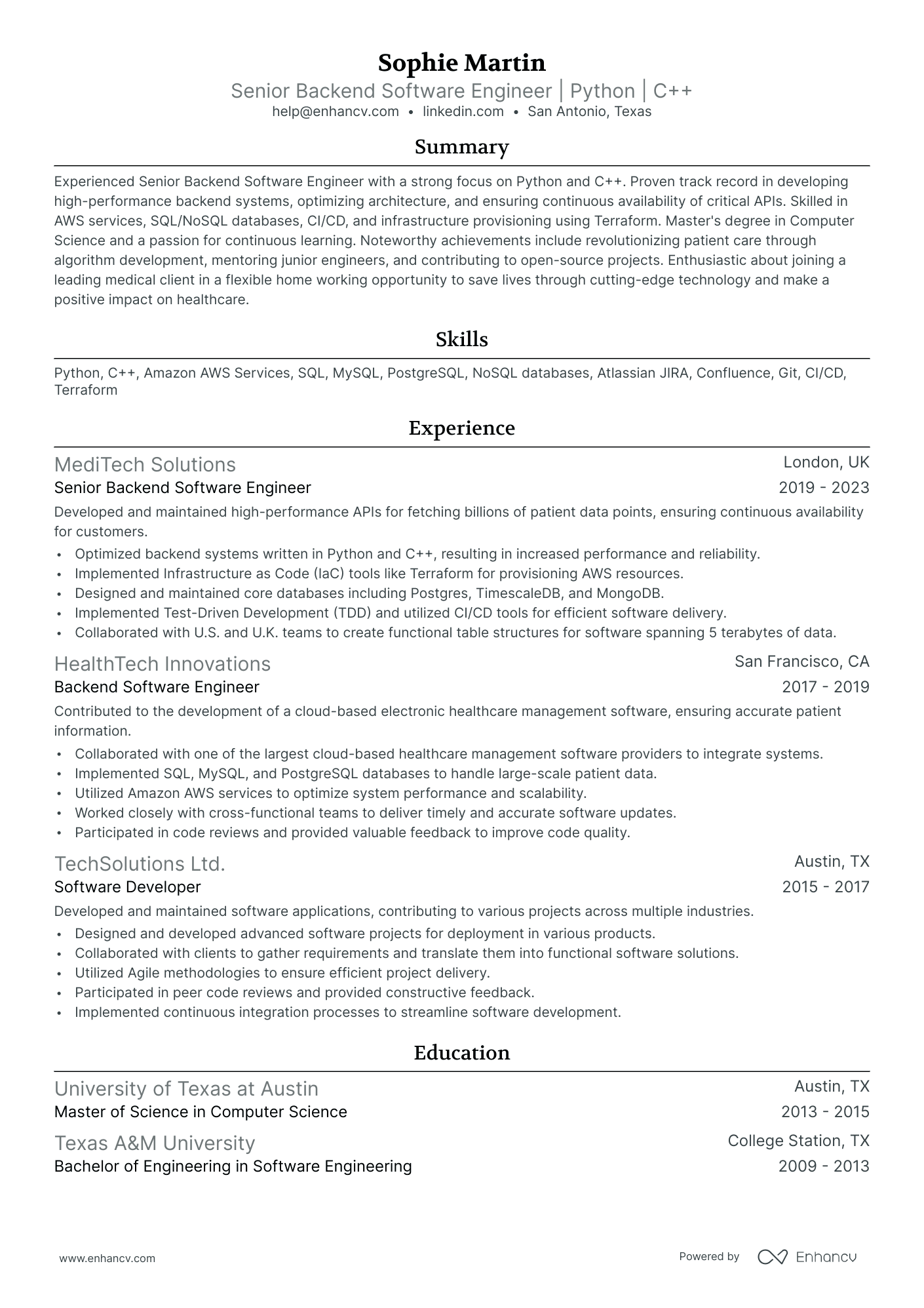 10 Backend Engineer Resume Examples & Guide for 2025