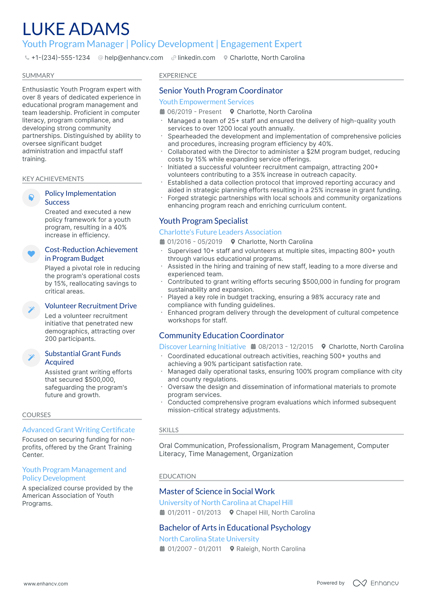 10 Youth Program Manager Resume Examples & Guide for 2026