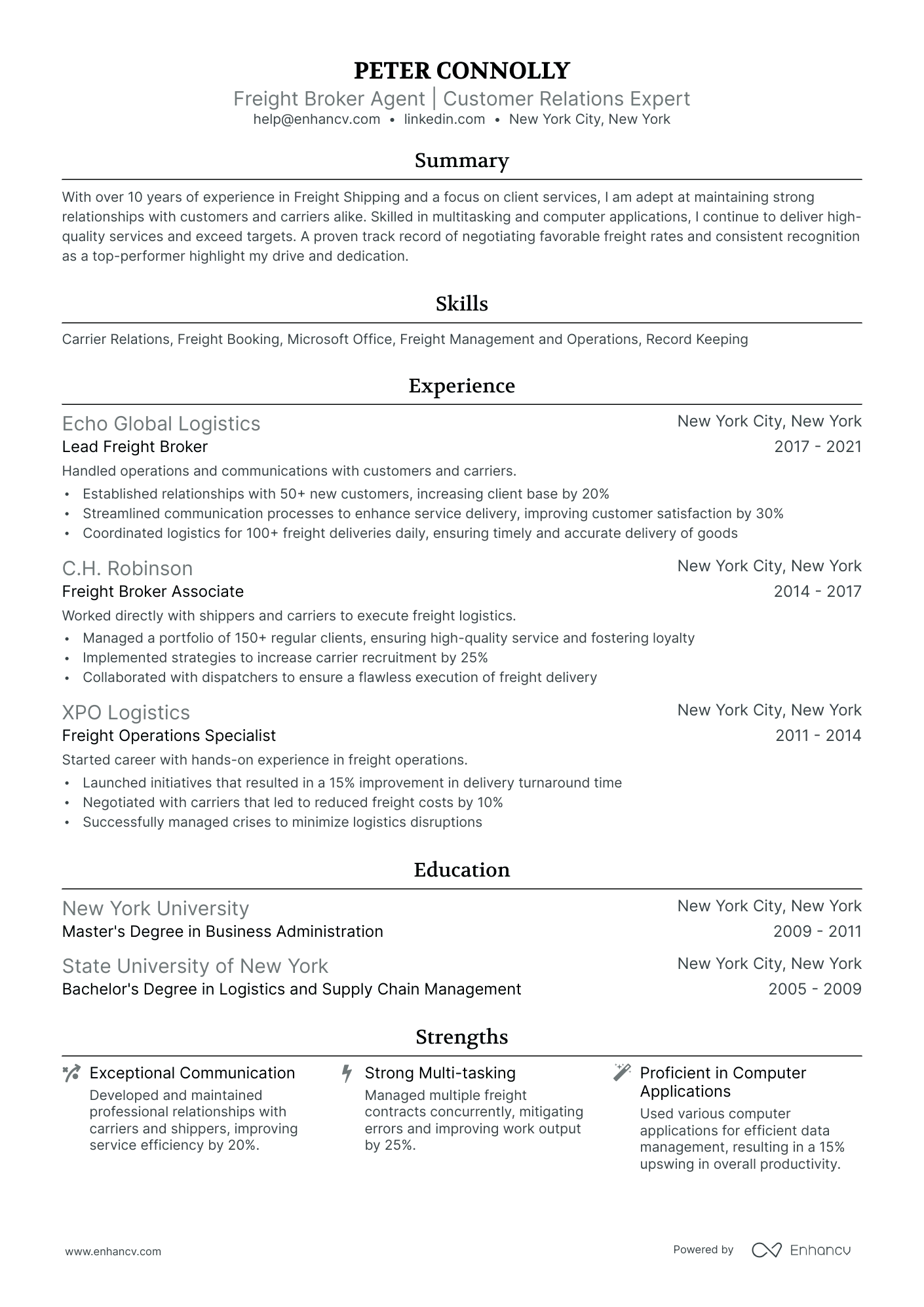 10 Freight Broker Resume Examples & Guide for 2026