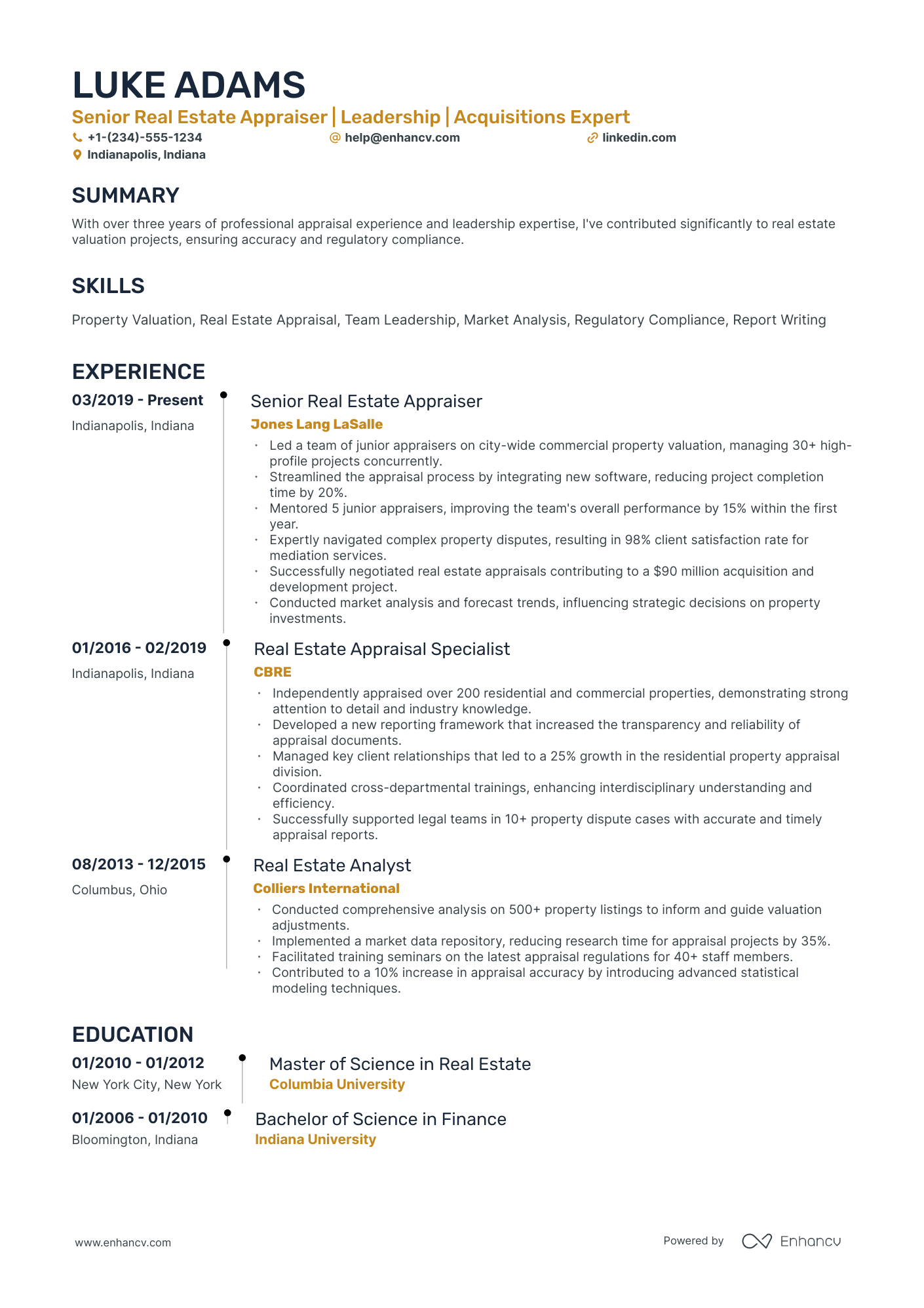 10 Real Estate Appraiser Resume Examples & Guide for 2026