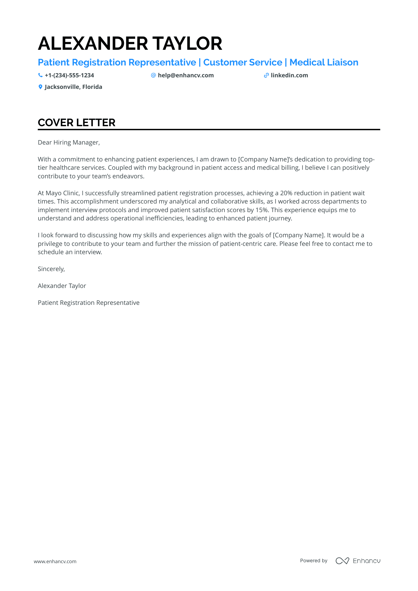 5 Professional Patient Service Representative Cover Letter Examples and ...
