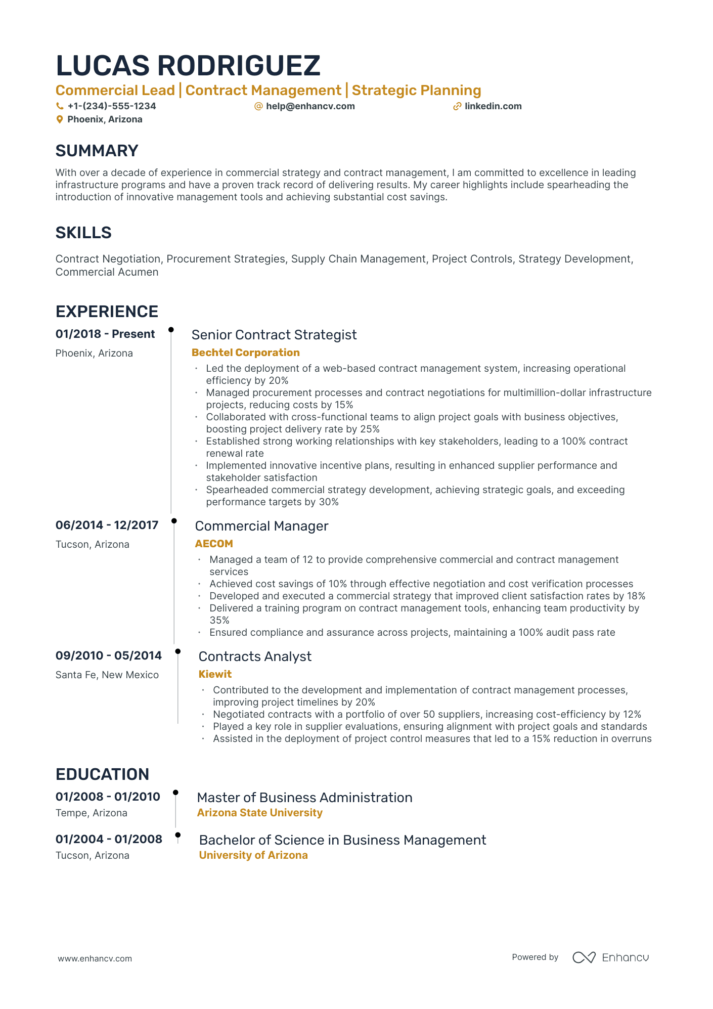 10 Commercial Manager Resume Examples & Guide for 2026